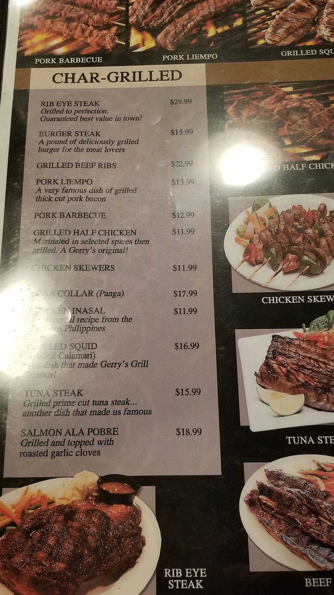 Menu at Gerry's Grill restaurant, Artesia, South St #107