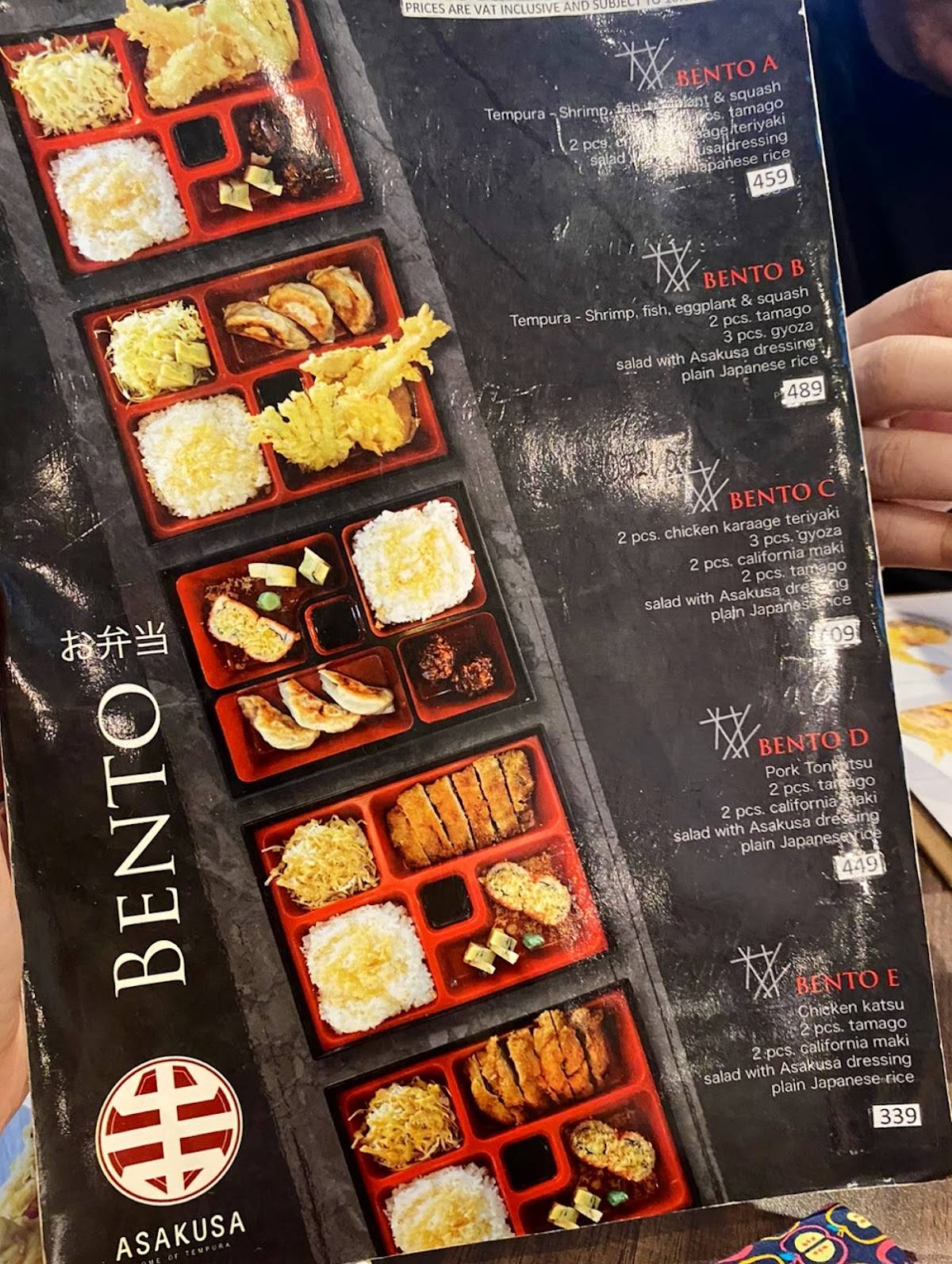 Menu at Asakusa: Home of Tempura restaurant, Quezon City, M22P+P7F