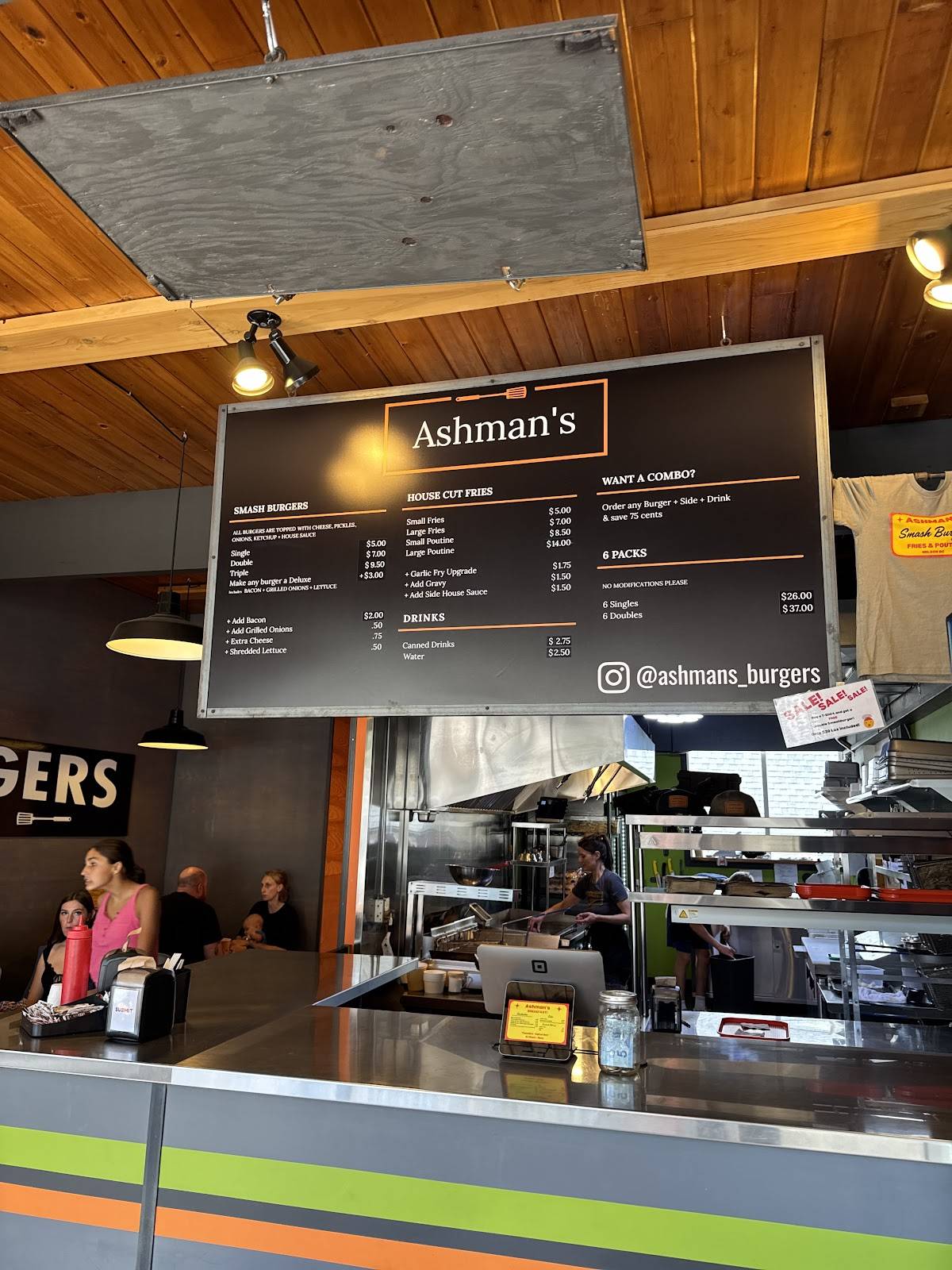 Menu at Ashman's Smash Burgers and Fries restaurant, Nelson