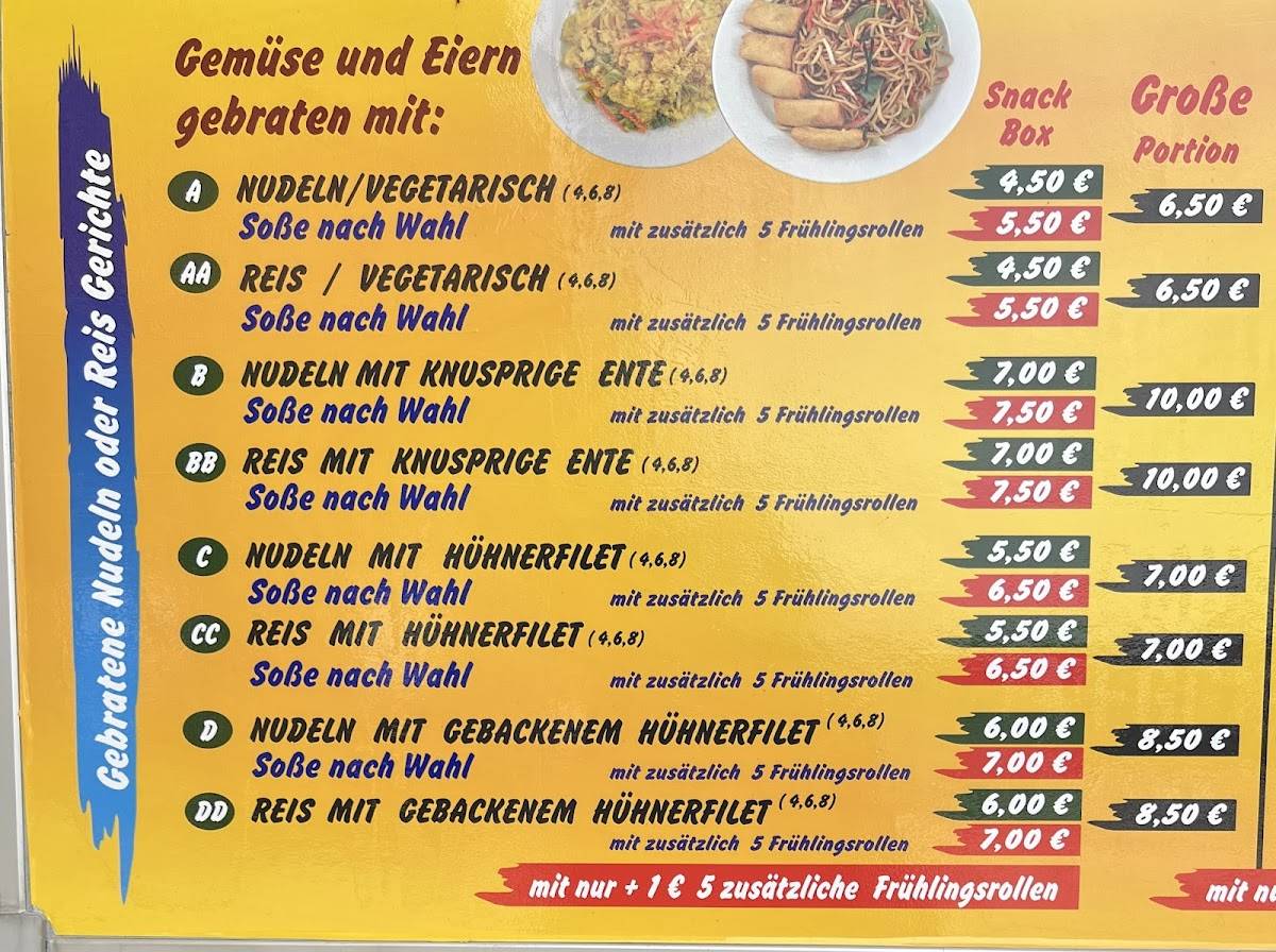 Speisekarte von Asia Imbiss Tai Loi Loi restaurant, Augsburg