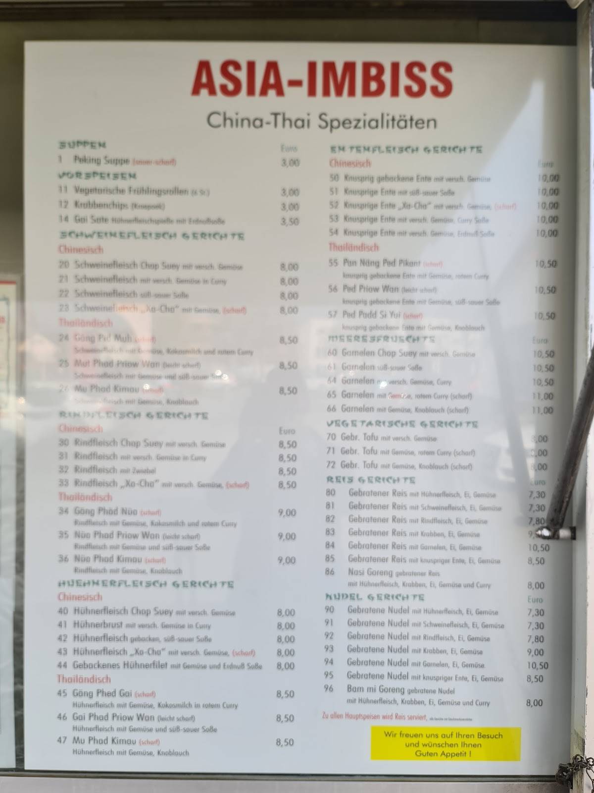 Speisekarte von Asia Imbiss restaurant, Gründau
