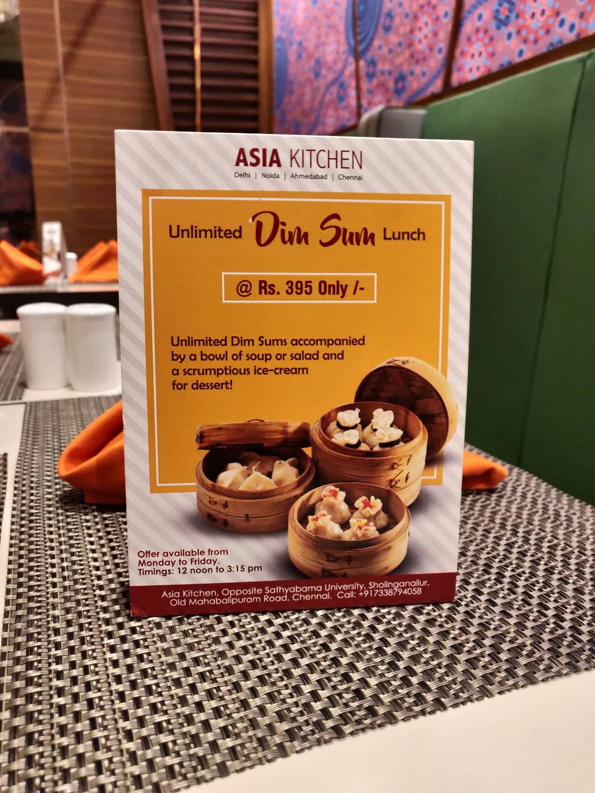 Menu at Asia Kitchen - Holiday Inn Express, Chennai, Holiday Inn Express