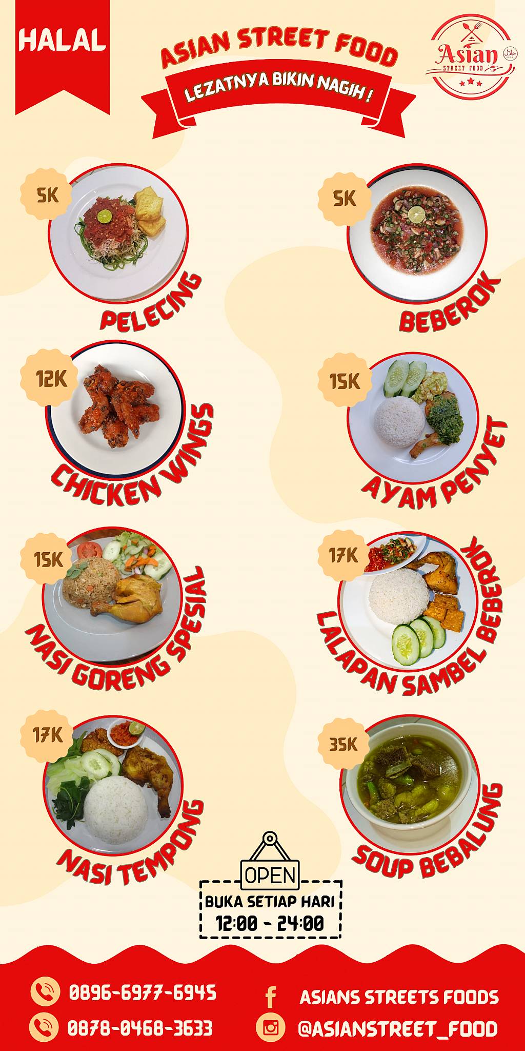 Menu at Asian Street Food restaurant, Kuta Selatan