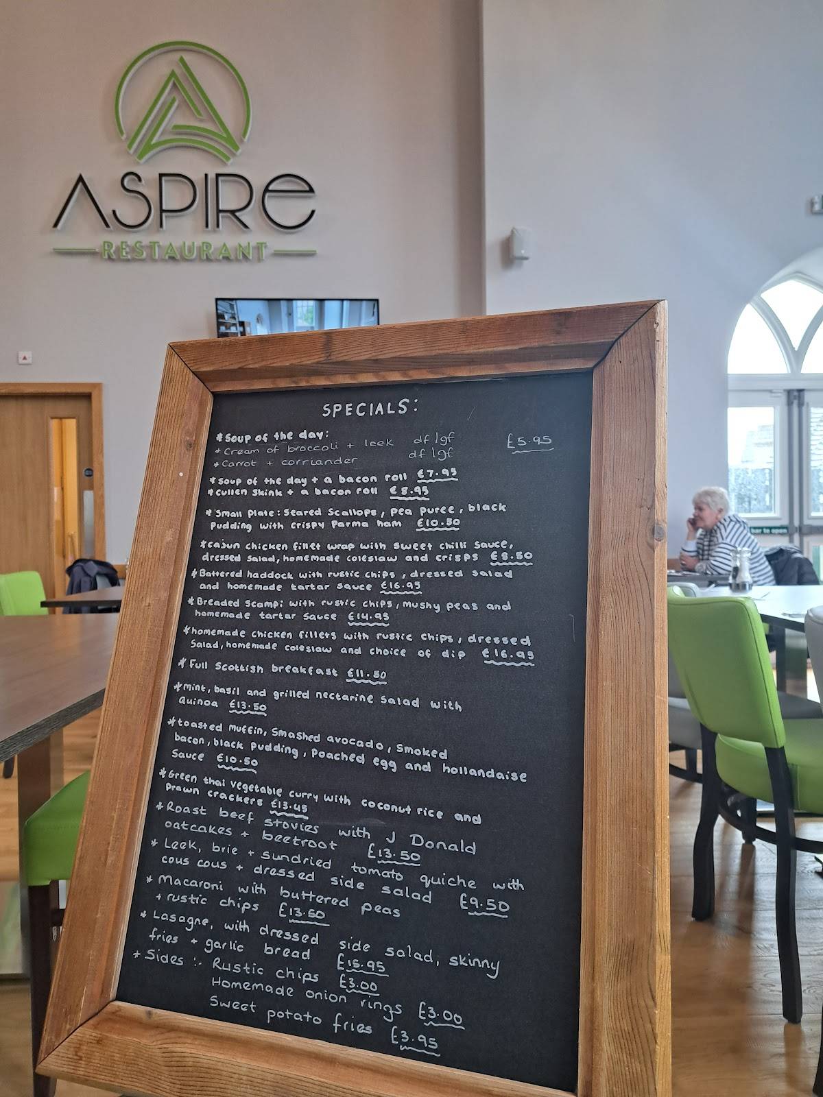 Menu at Aspire Restaurant, Portsoy