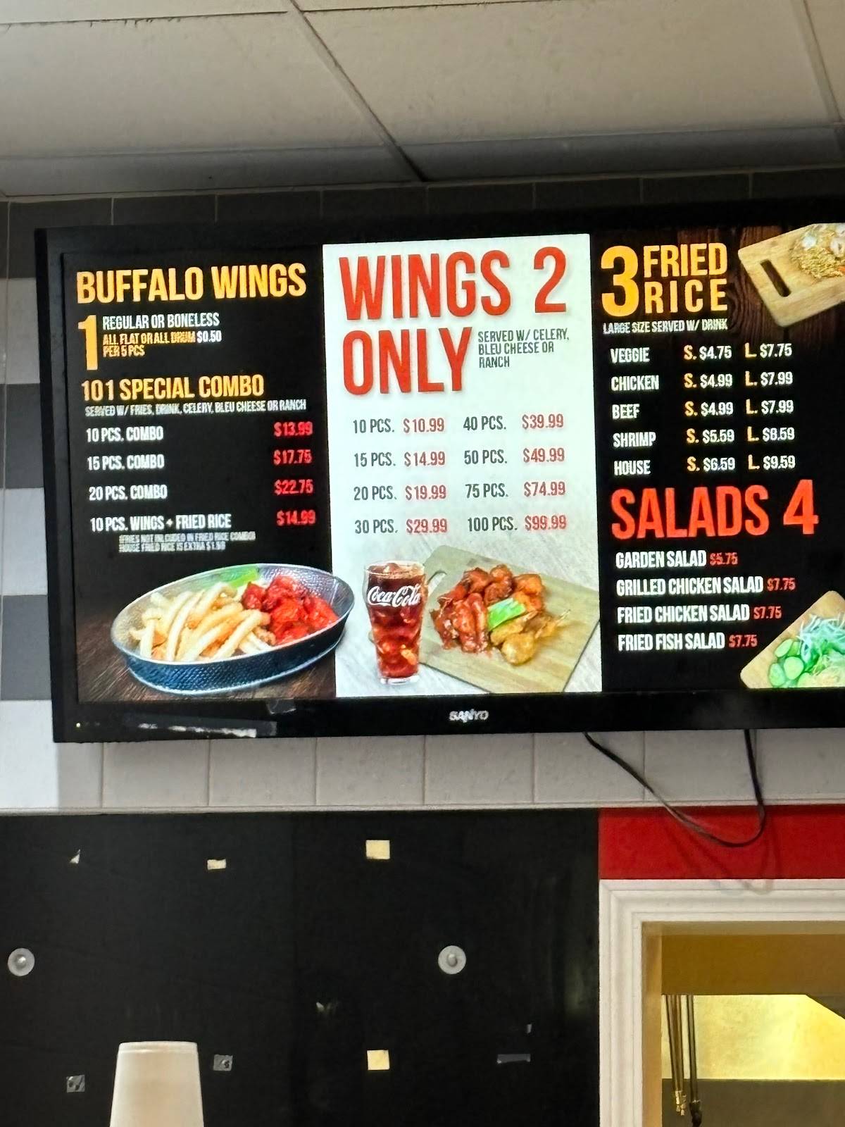 Menu at Wings 101 Buckhead restaurant, Atlanta, Piedmont Rd NE Suite #54