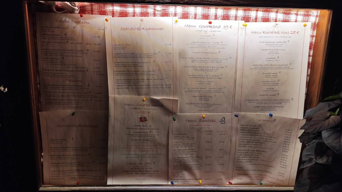 Menu au Au Caveau du Vieux Pressoir restaurant, Itterswiller