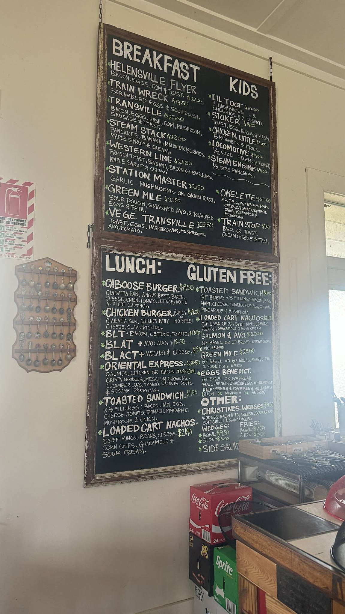 Menu at Ginger Crunch Cafe, Helensville