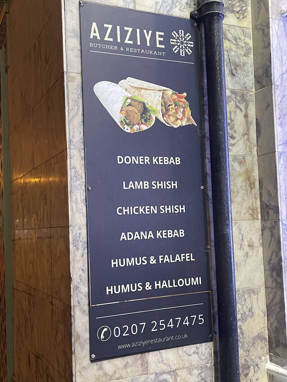 Menu at Aziziye Restaurant, London