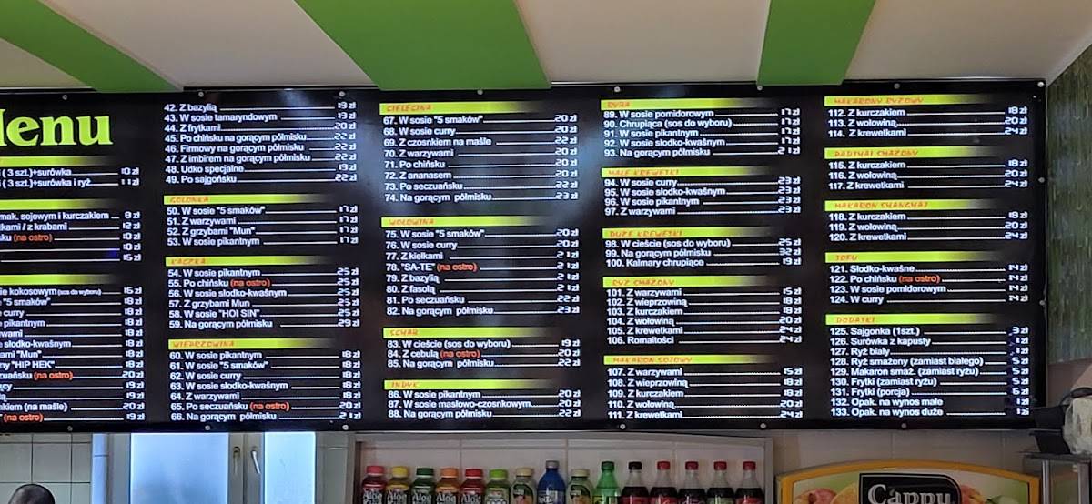 Menu at Bar Wok Chilli, Warsaw