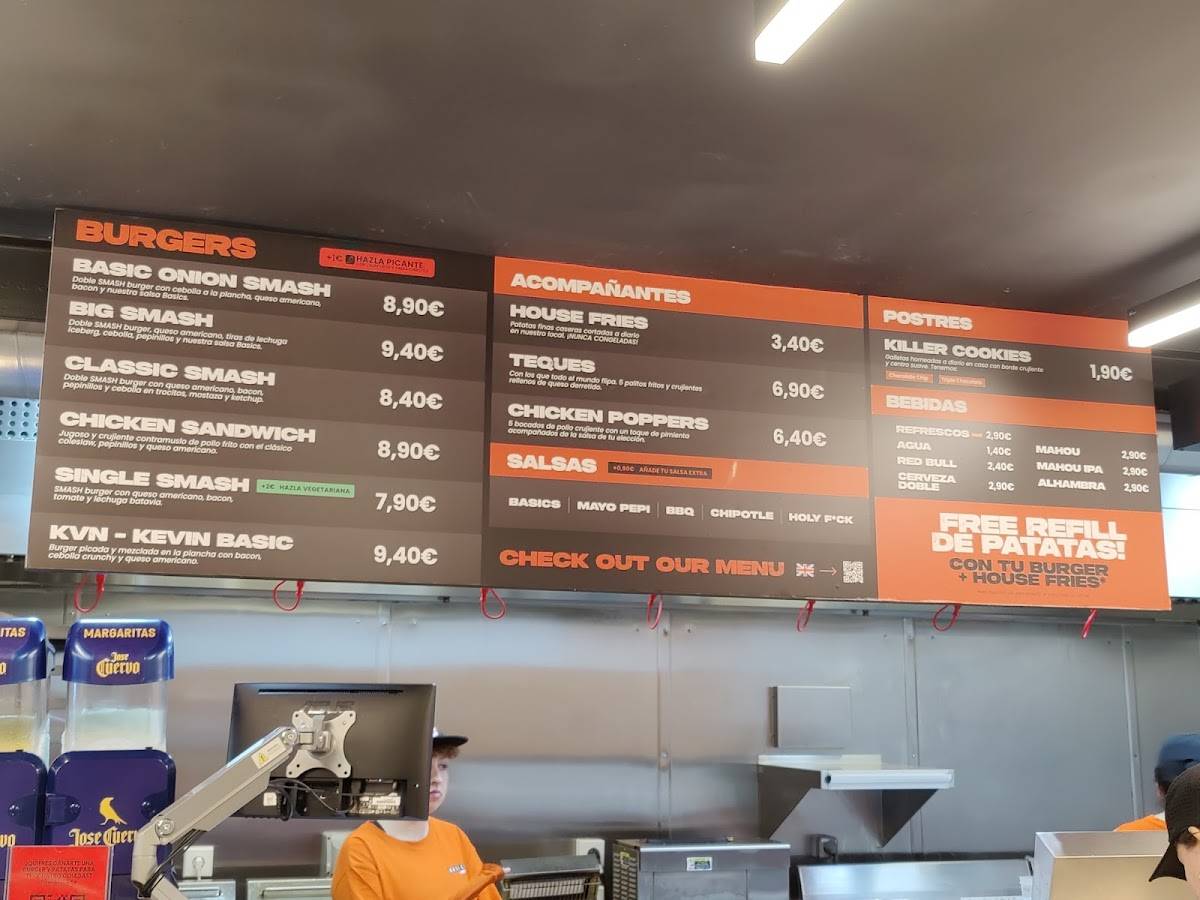 Menu at BASICS by Goiko restaurant, Madrid, Calle de la Princesa