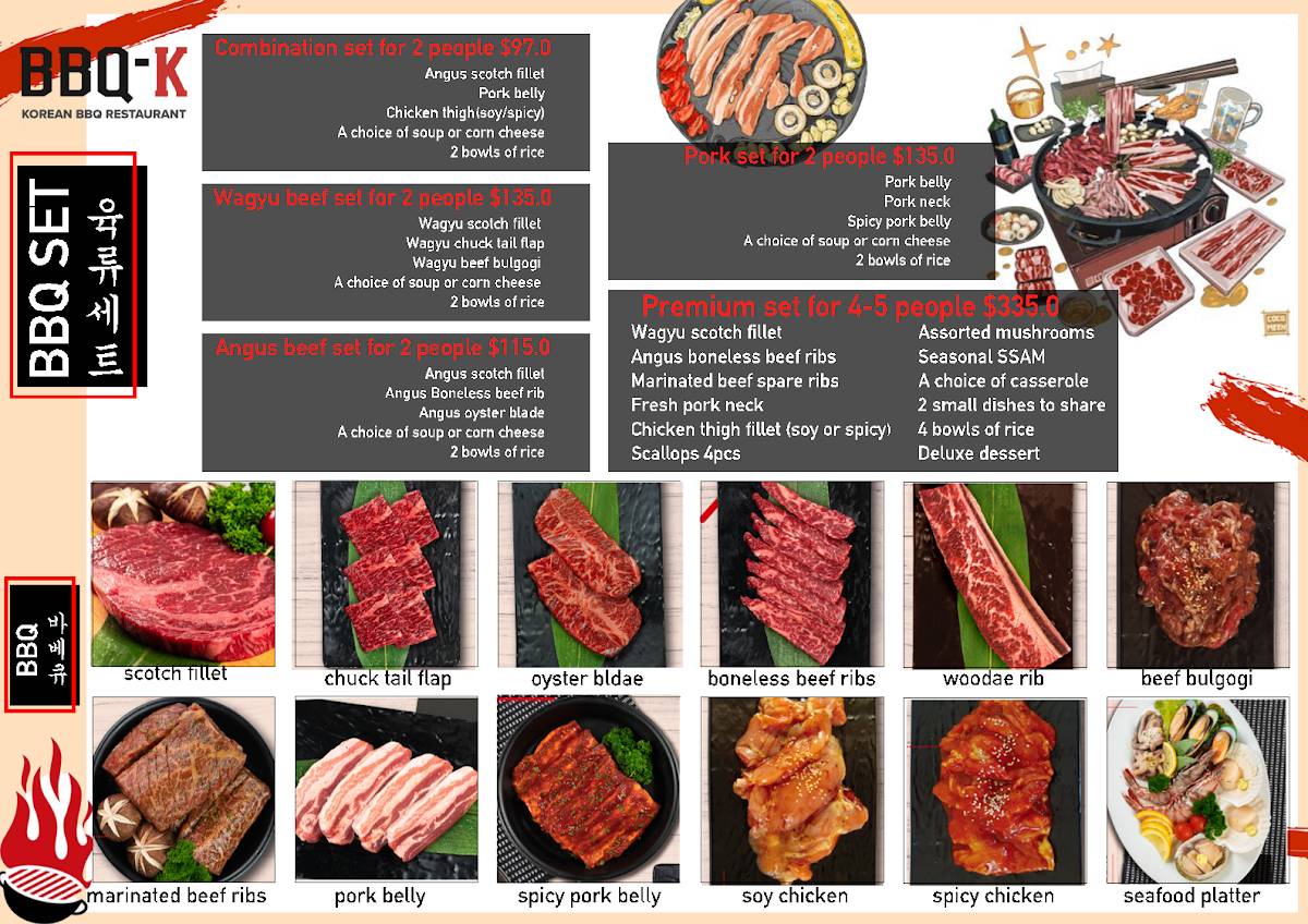 Menu at BBQ-K Box Hill, Box Hill