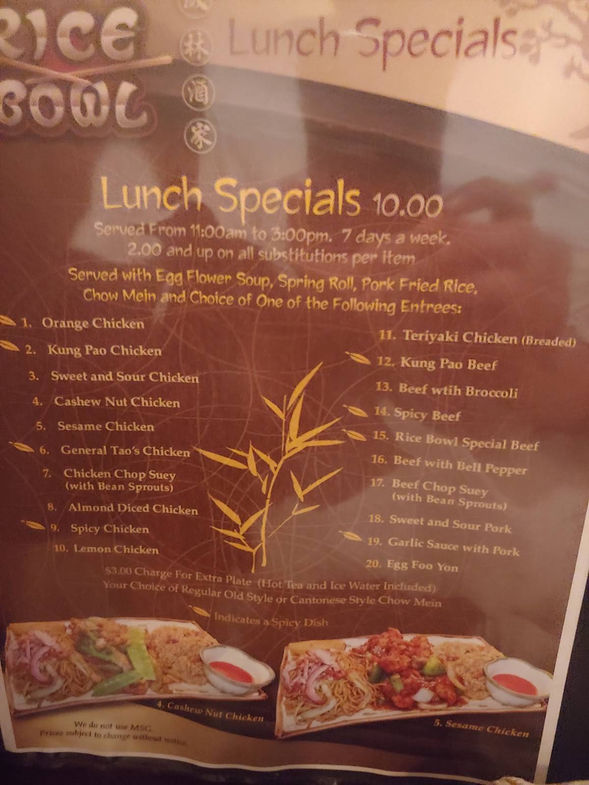 Menu at Rice Bowl BBQ, Bakersfield