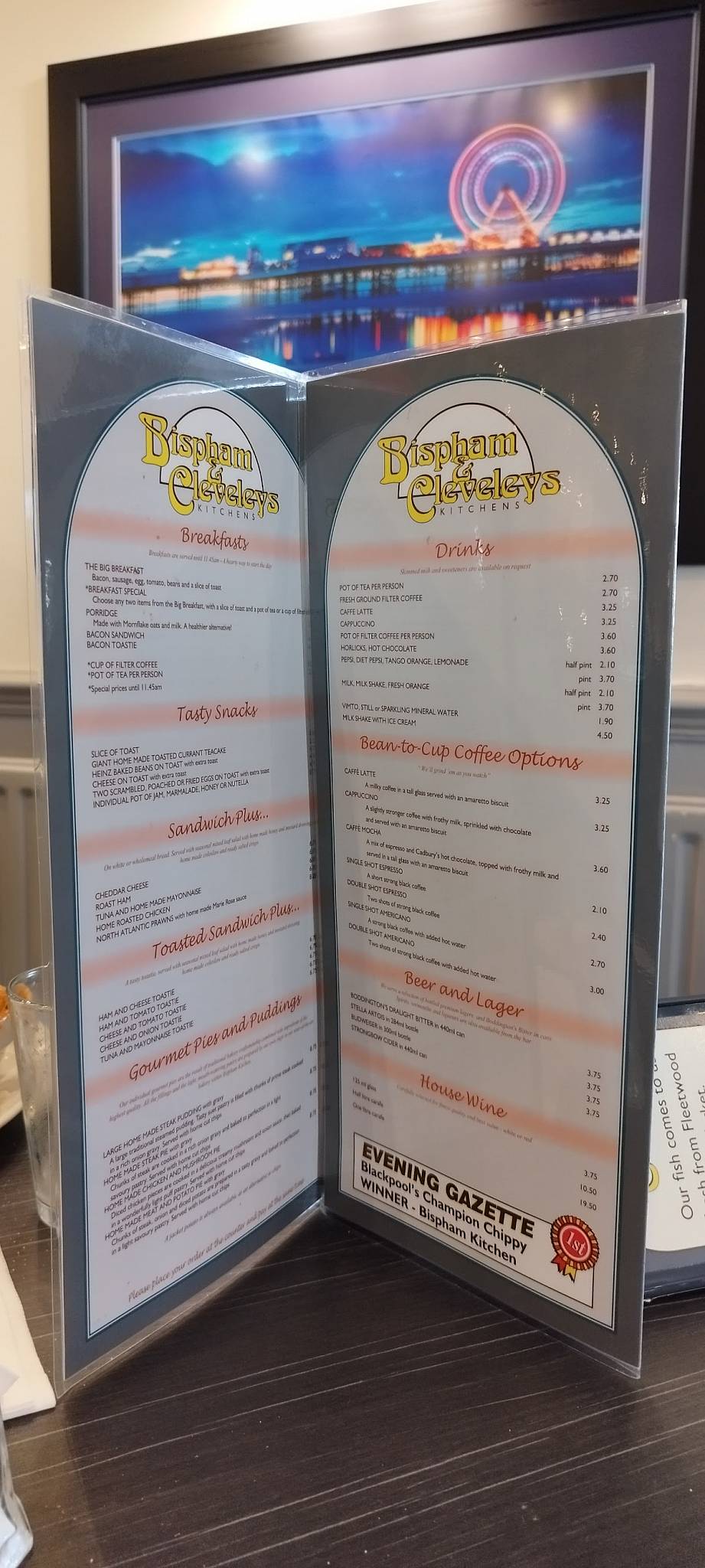 Menu at BISPHAM KITCHEN restaurant, Blackpool