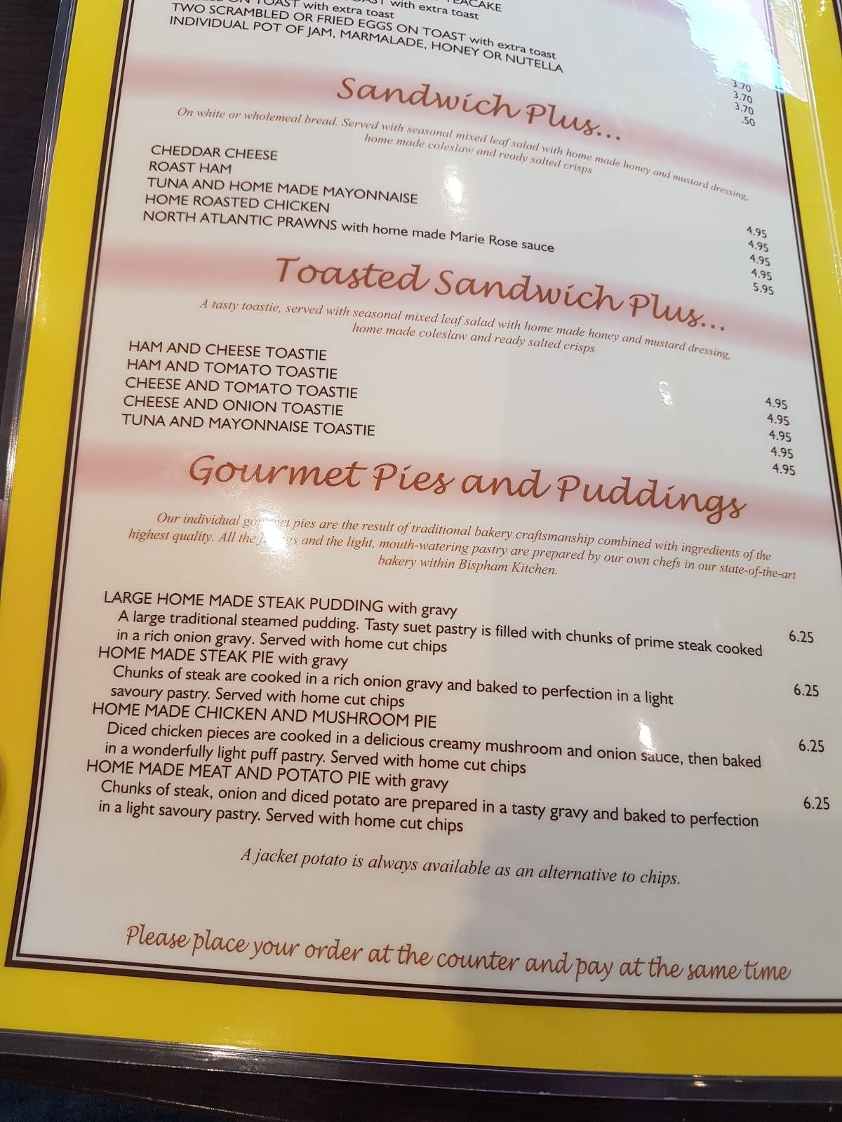 Menu at BISPHAM KITCHEN restaurant, Blackpool