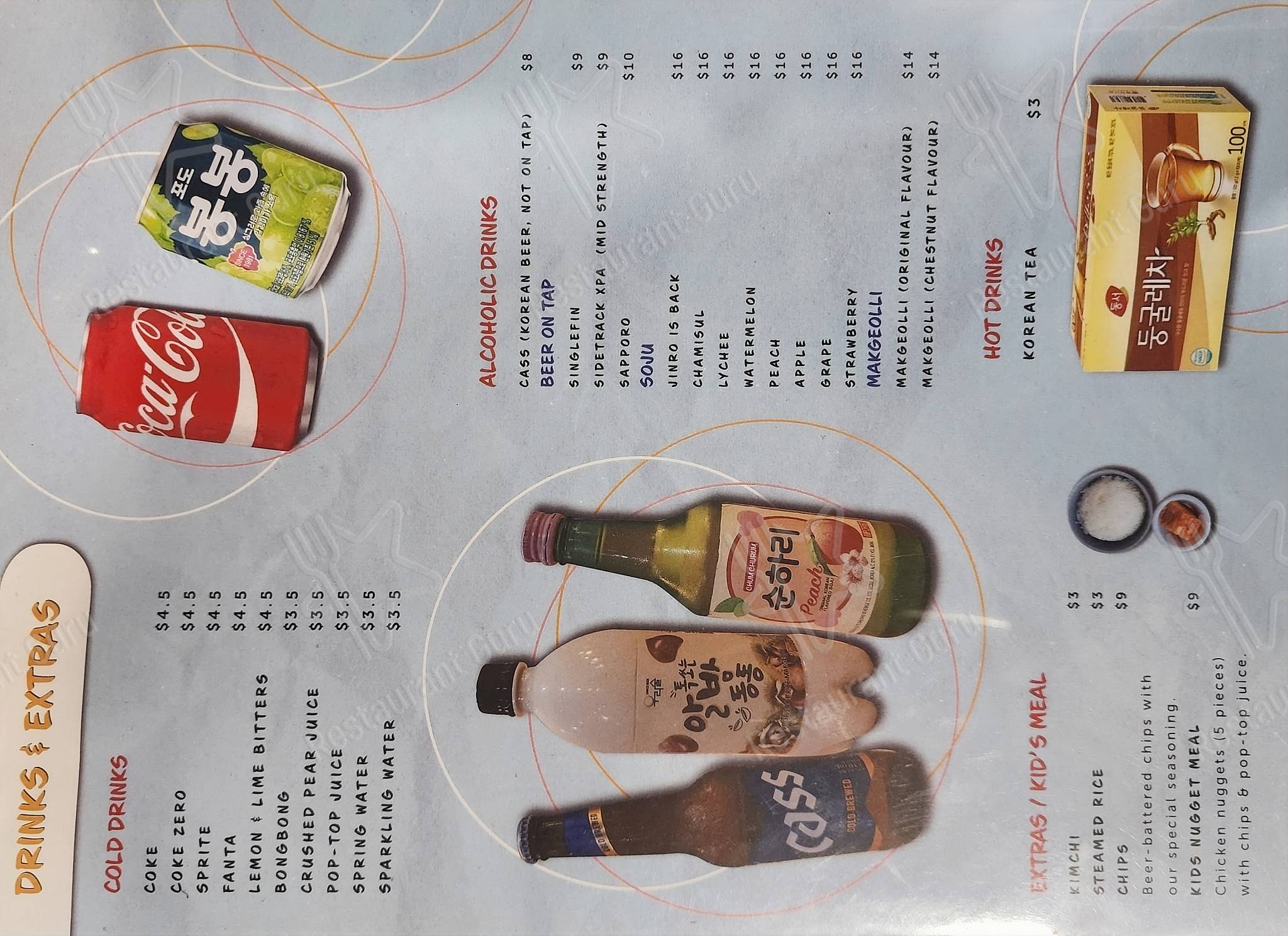 Menu at BOB JO restaurant, Mandurah