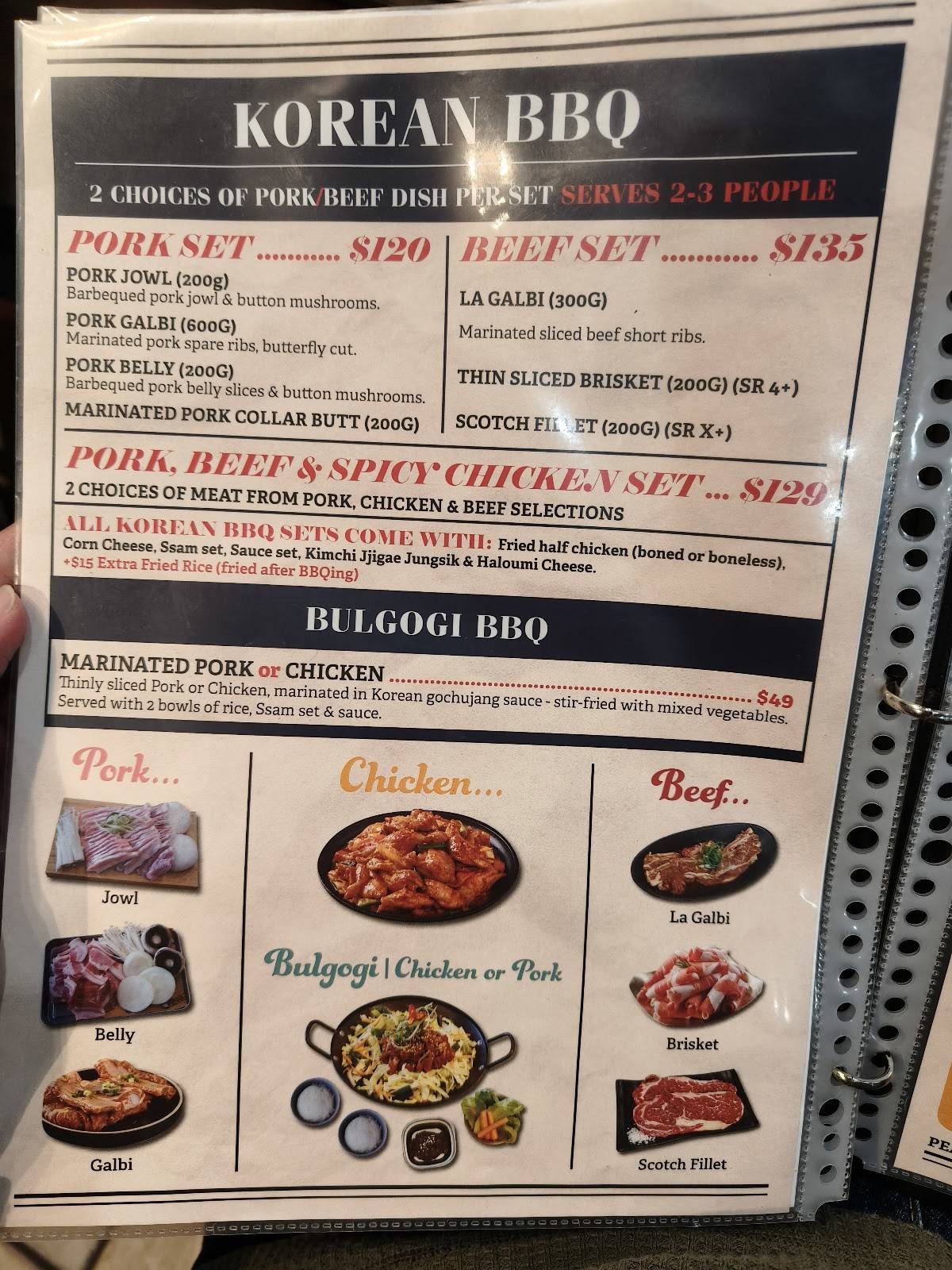 Menu at BOB JO restaurant, Mandurah