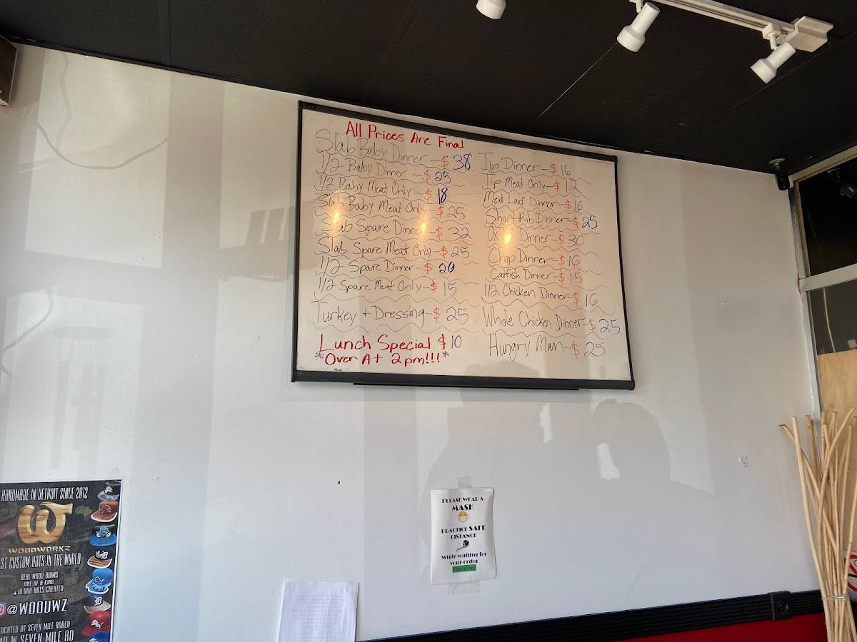 Menu at Babybacks Open Pit Restaurant, Detroit
