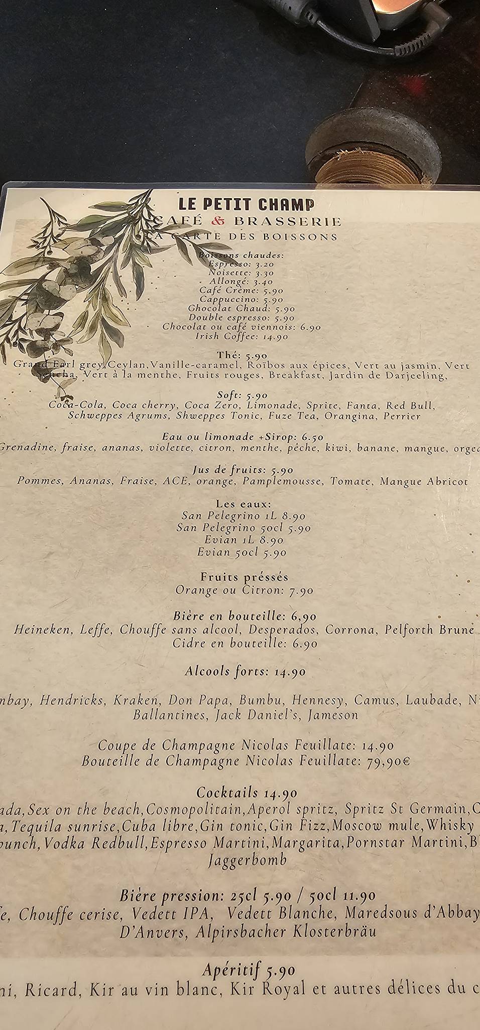 Menu at Bagel Way restaurant, Paris