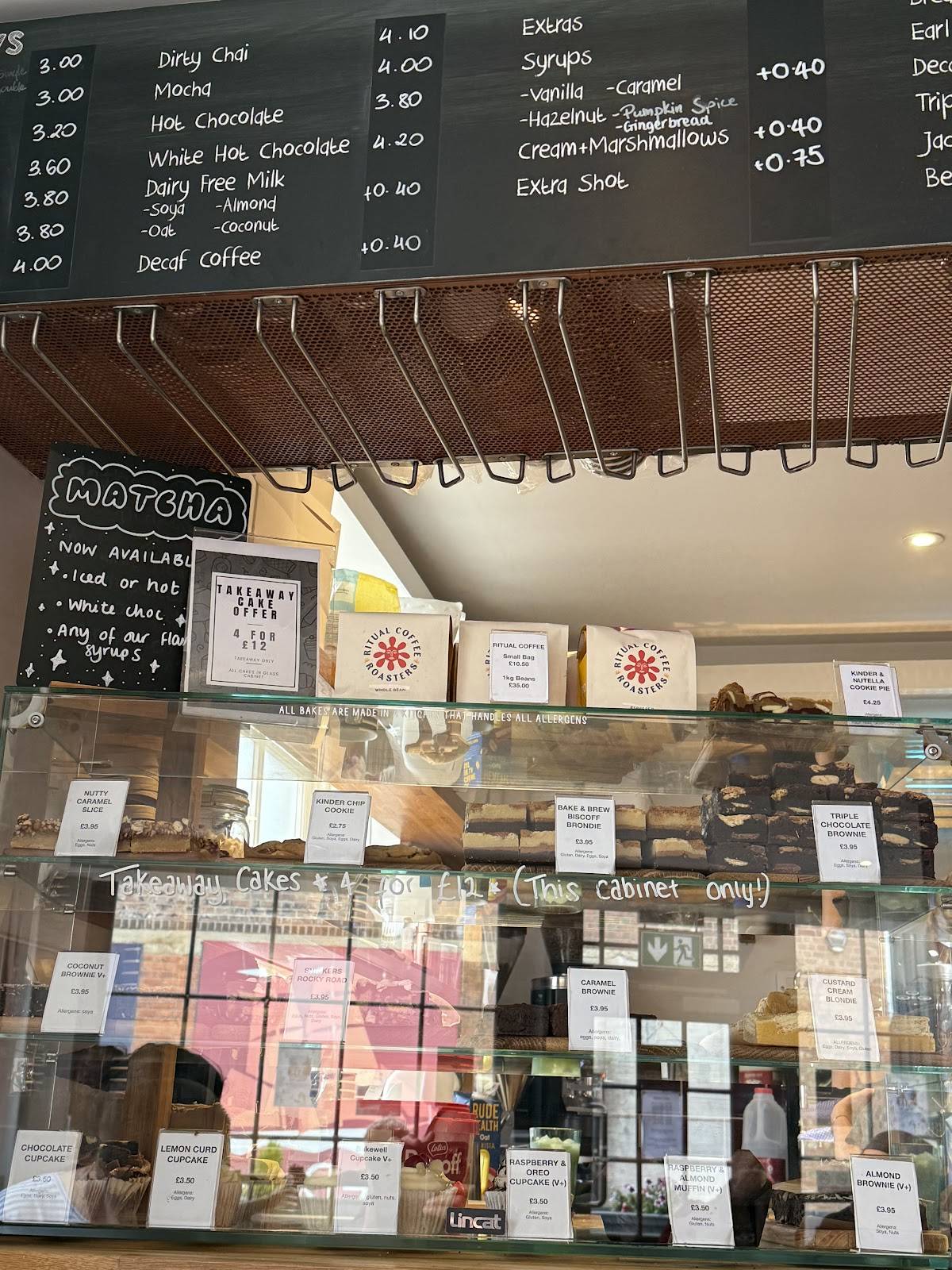 Menu at Bake & Brew cafe, Gloucester