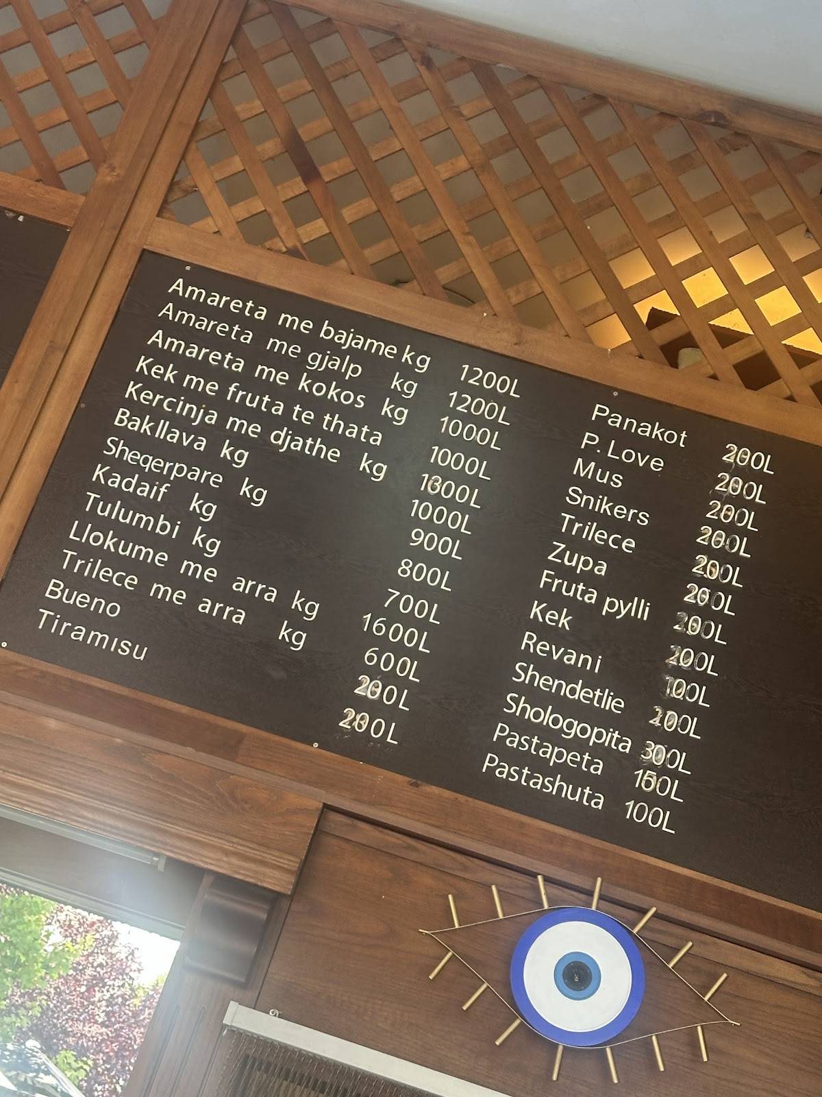 Menu at Bakery Eno&Dean, Albania