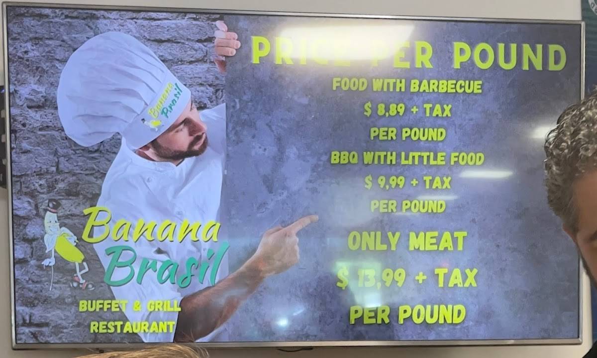Menu at Banana Brazil Grill (Steakhouse Restaurant Buffet) Hartford CT ...