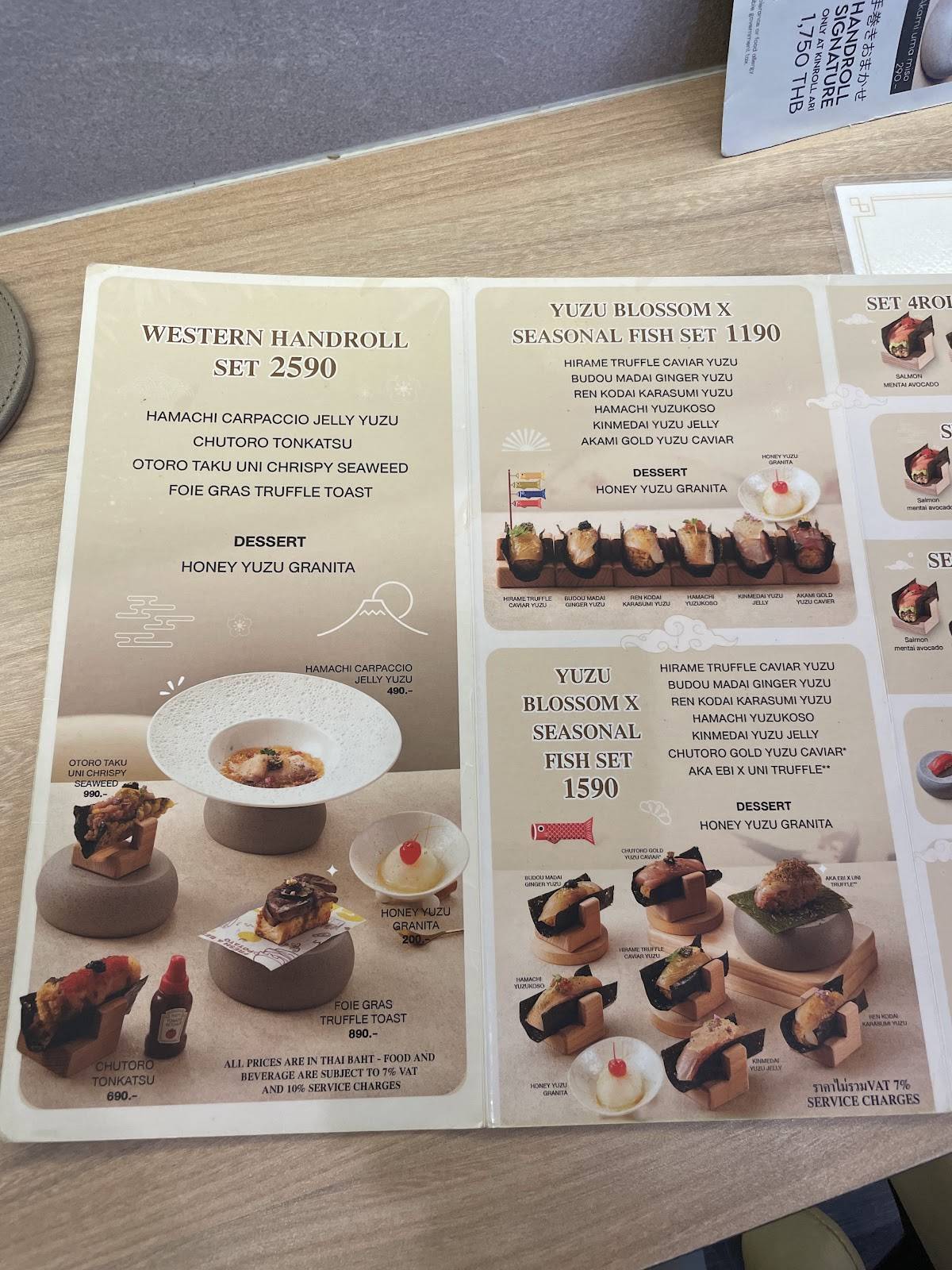 Menu at Kinroll - Ari กินโรล - อารีย์ restaurant, Bangkok