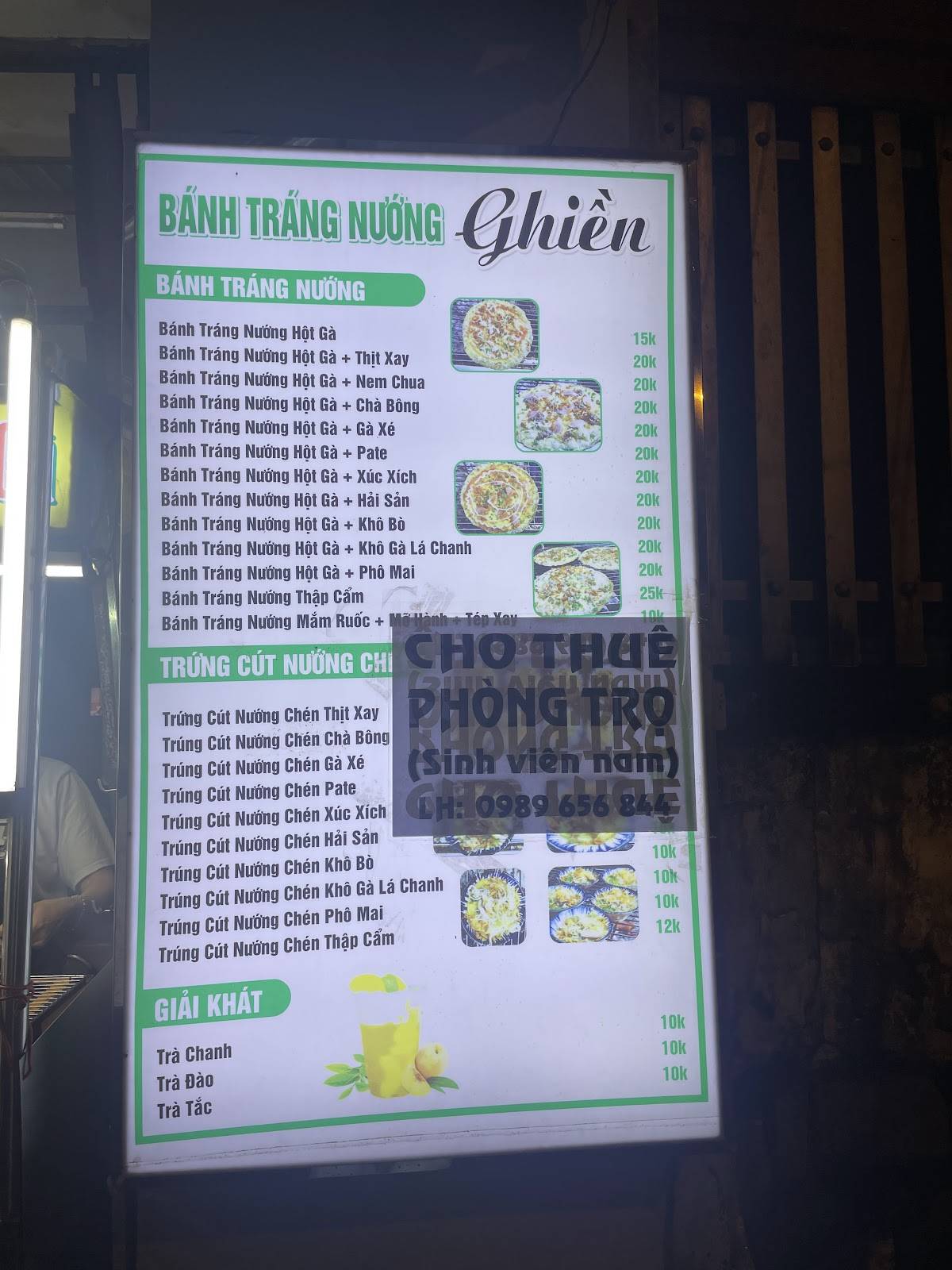 Menu at Bánh Tráng Nướng cafe, Ho Chi Minh City, 78 Hữu Nghị