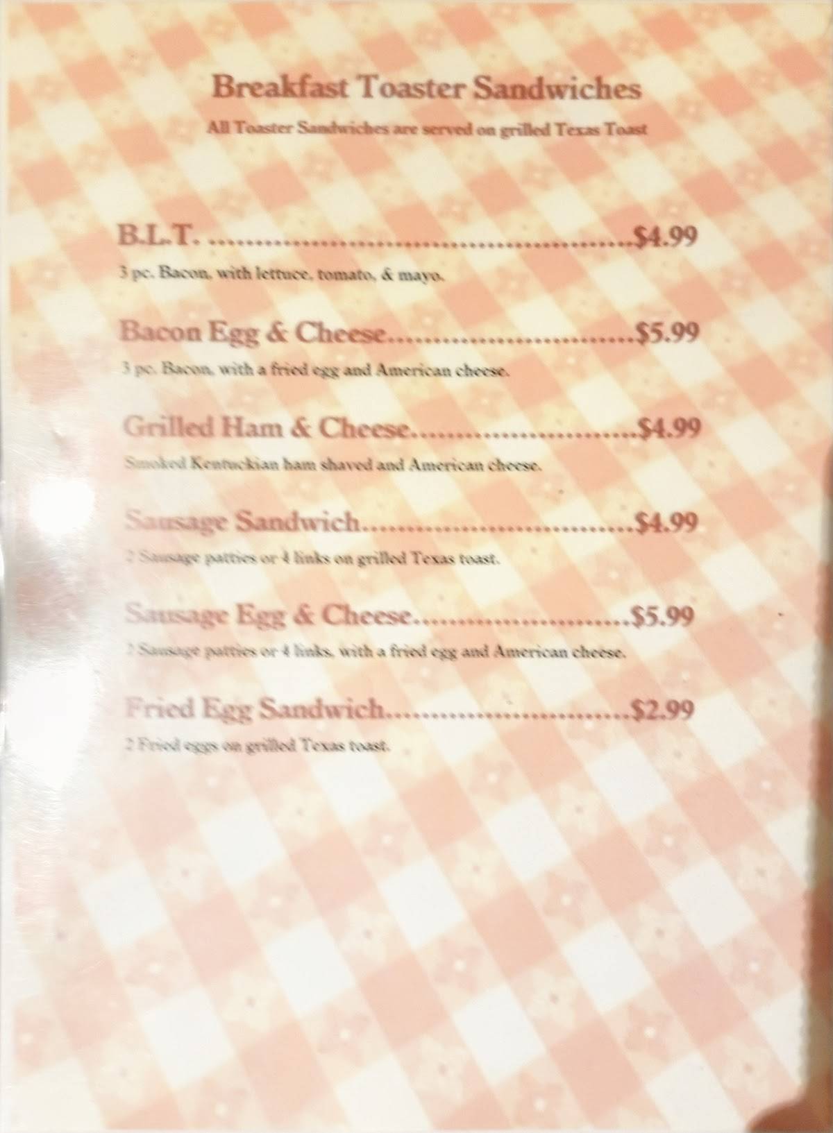 Menu at Bar-B-Q Barn, Harrisburg