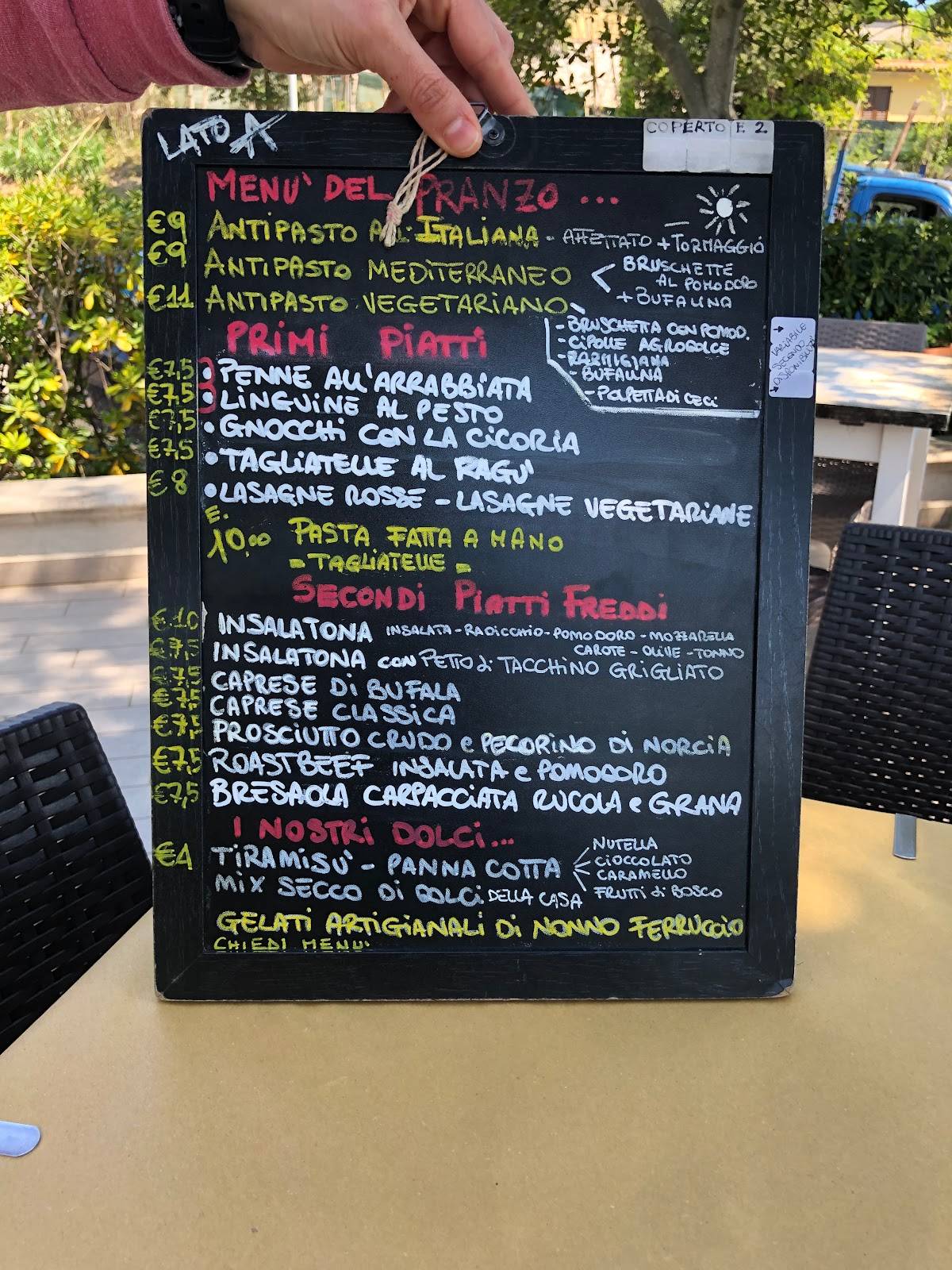 Menu da Bar Trattoria Rosso Conero, Sirolo