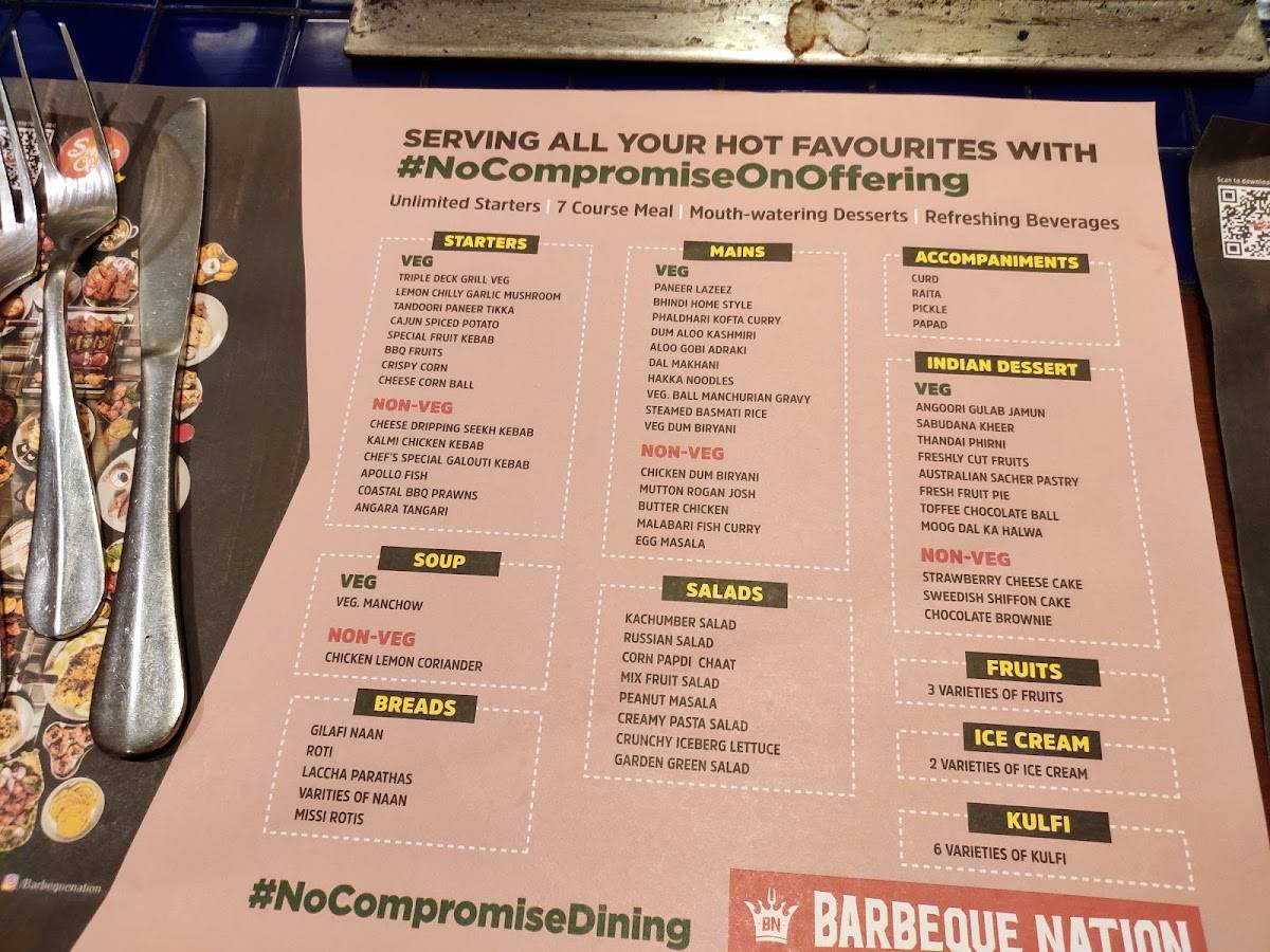 Menu at Barbeque Nation- Ahmedabad - Prahladnagar, Ahmedabad, Holiday ...