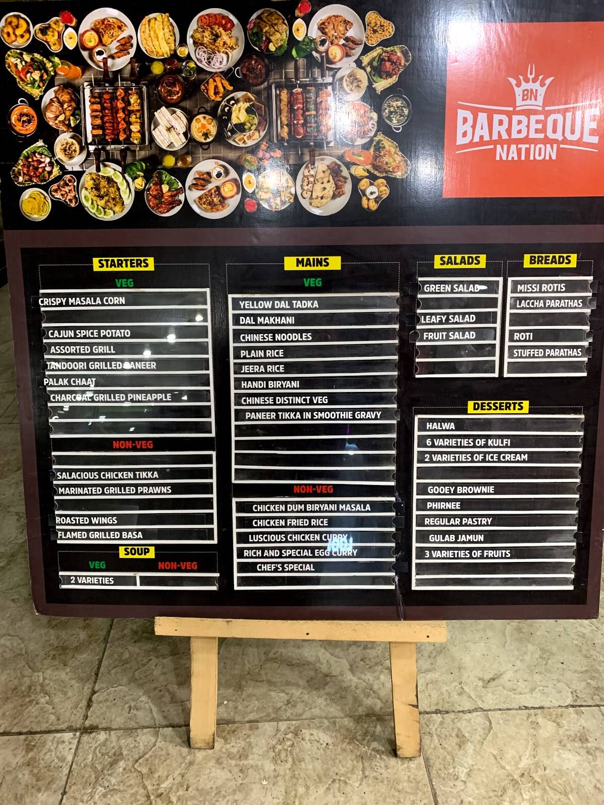 Menu at Barbeque Nation, Gurugram, SN 201 & 202, 2nd Flr, Global Foyer Mall