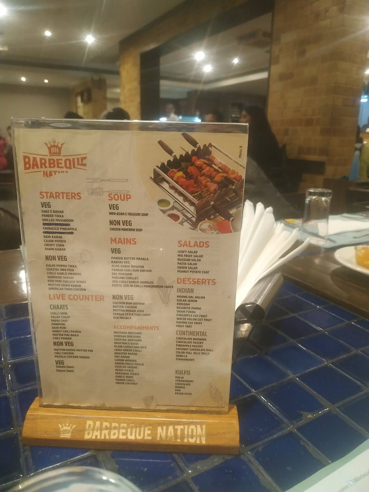 Menu at Barbeque Nation, Bengaluru, 4005, 100 Feet Rd