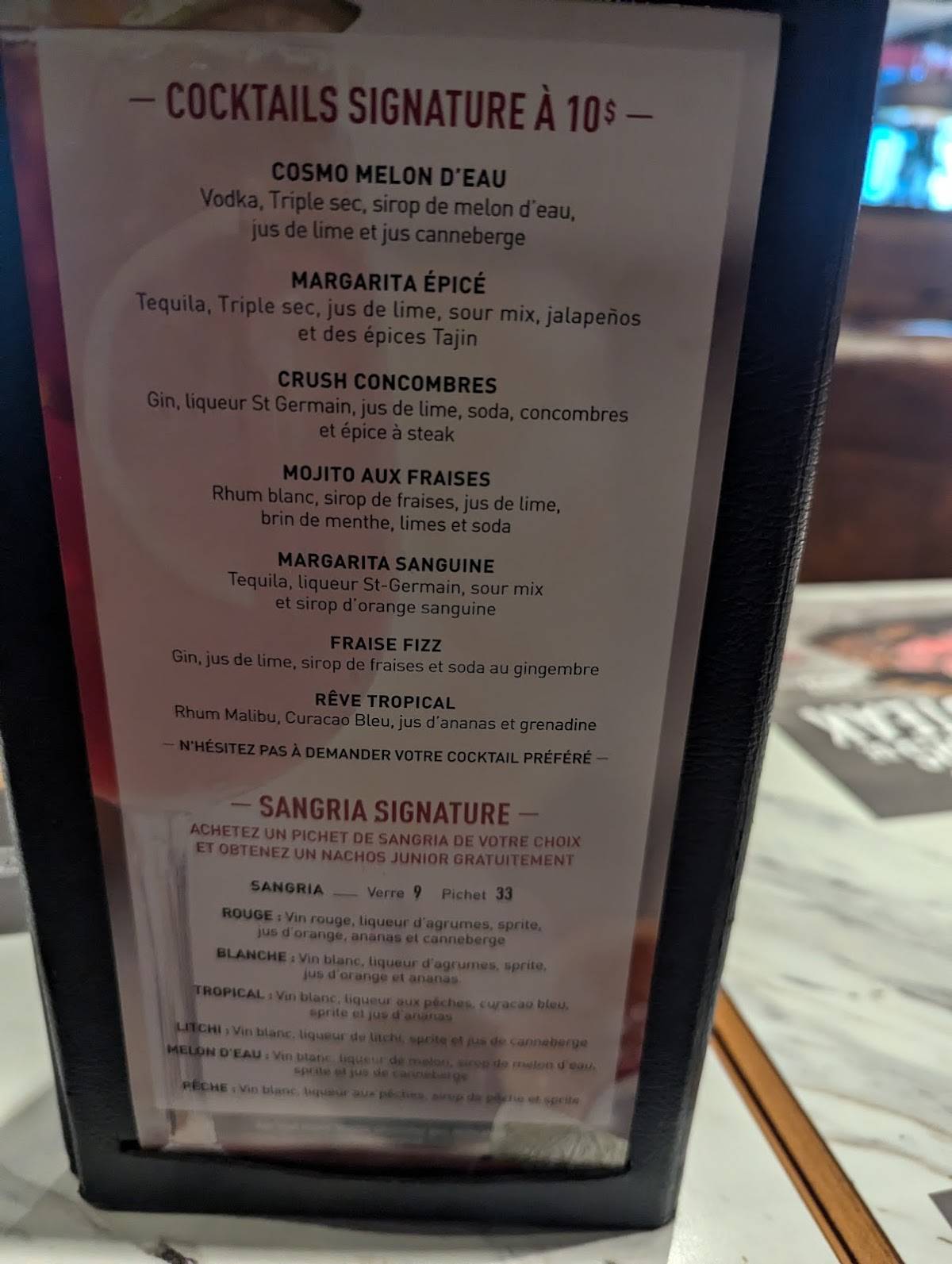 Menu au Barbies Resto Bar Grill - Lévis, Levis