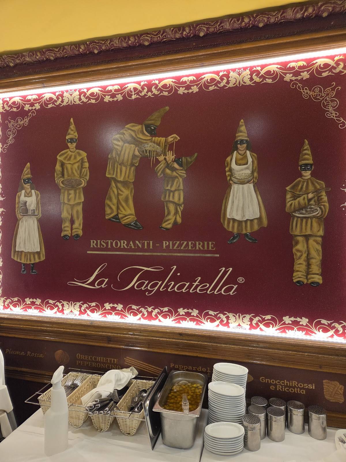 Carta del restaurante La Tagliatella, Barcelona, Av. Diagonal