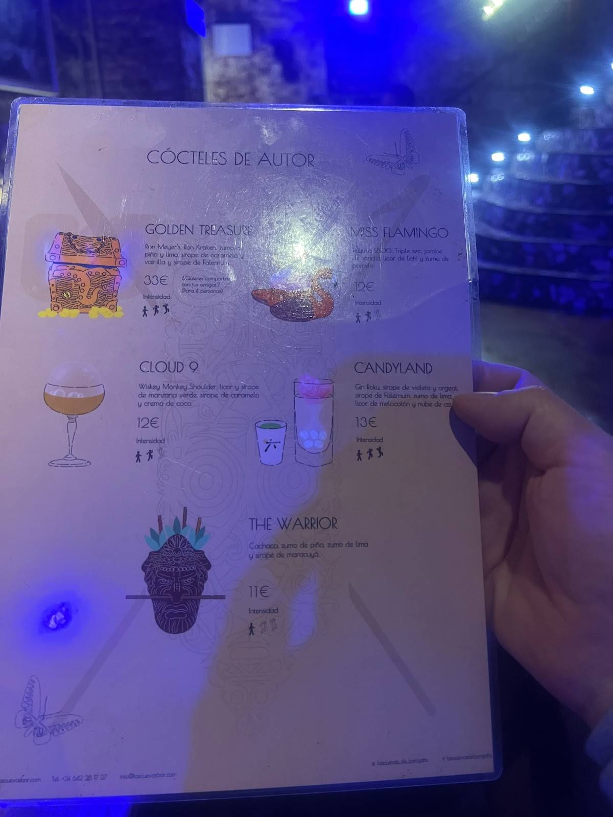 Carta del pub y bar Las Cuevas del Sorte - CERRADO, Barcelona