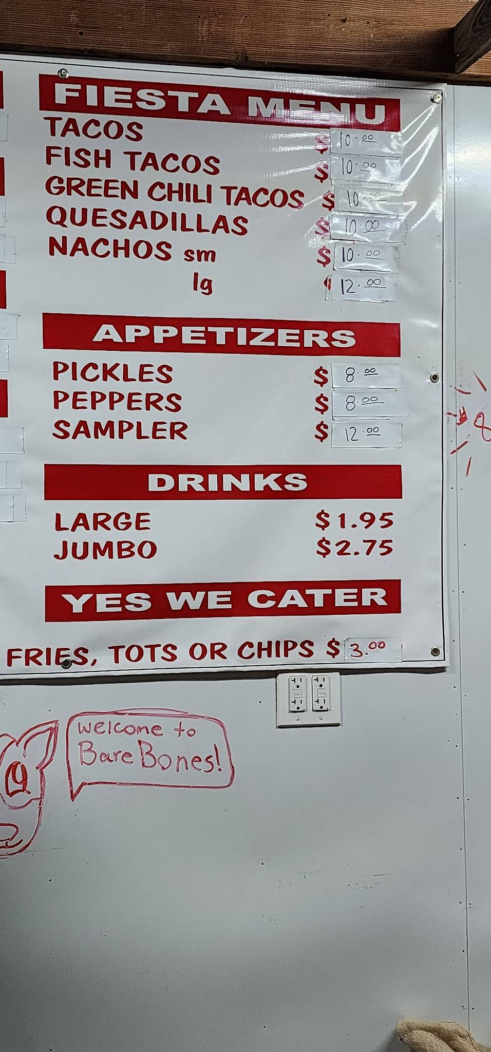 Menu at Bare Bones BBQ, Gatesville, TX-36