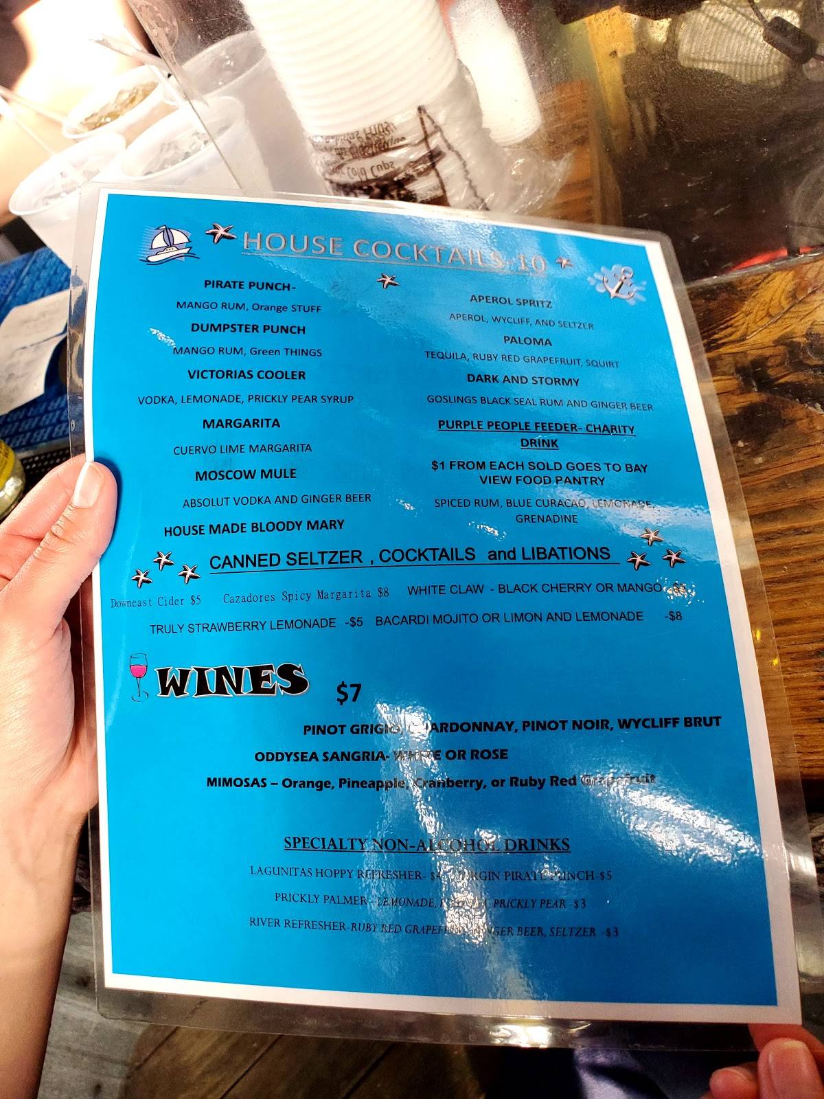 Menu at Barnacle Bud's, Milwaukee
