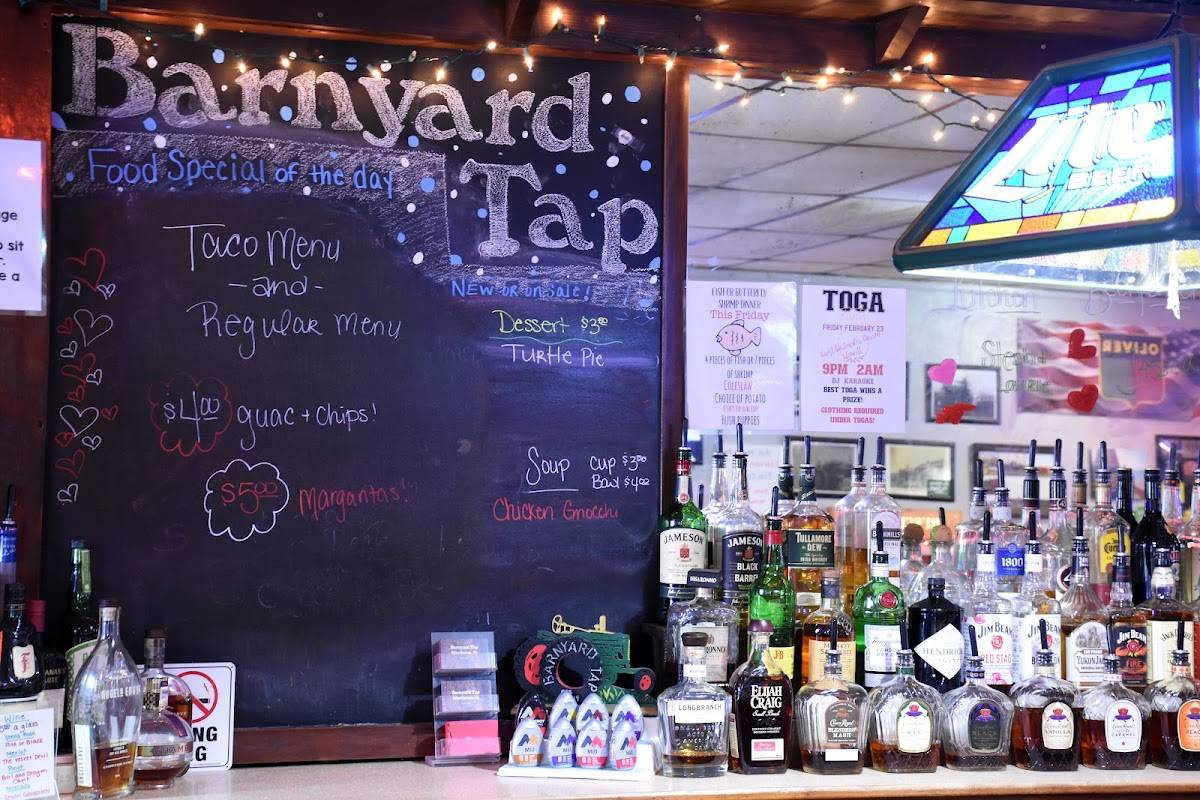 Menu at Barnyard Tap, Martinton