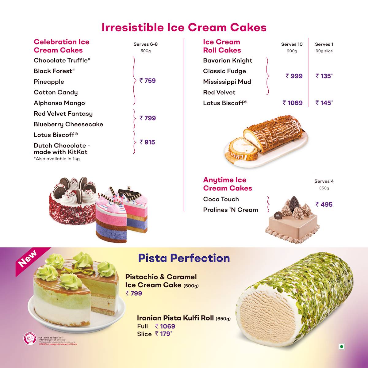 Menu at Baskin Robbins, Bengaluru