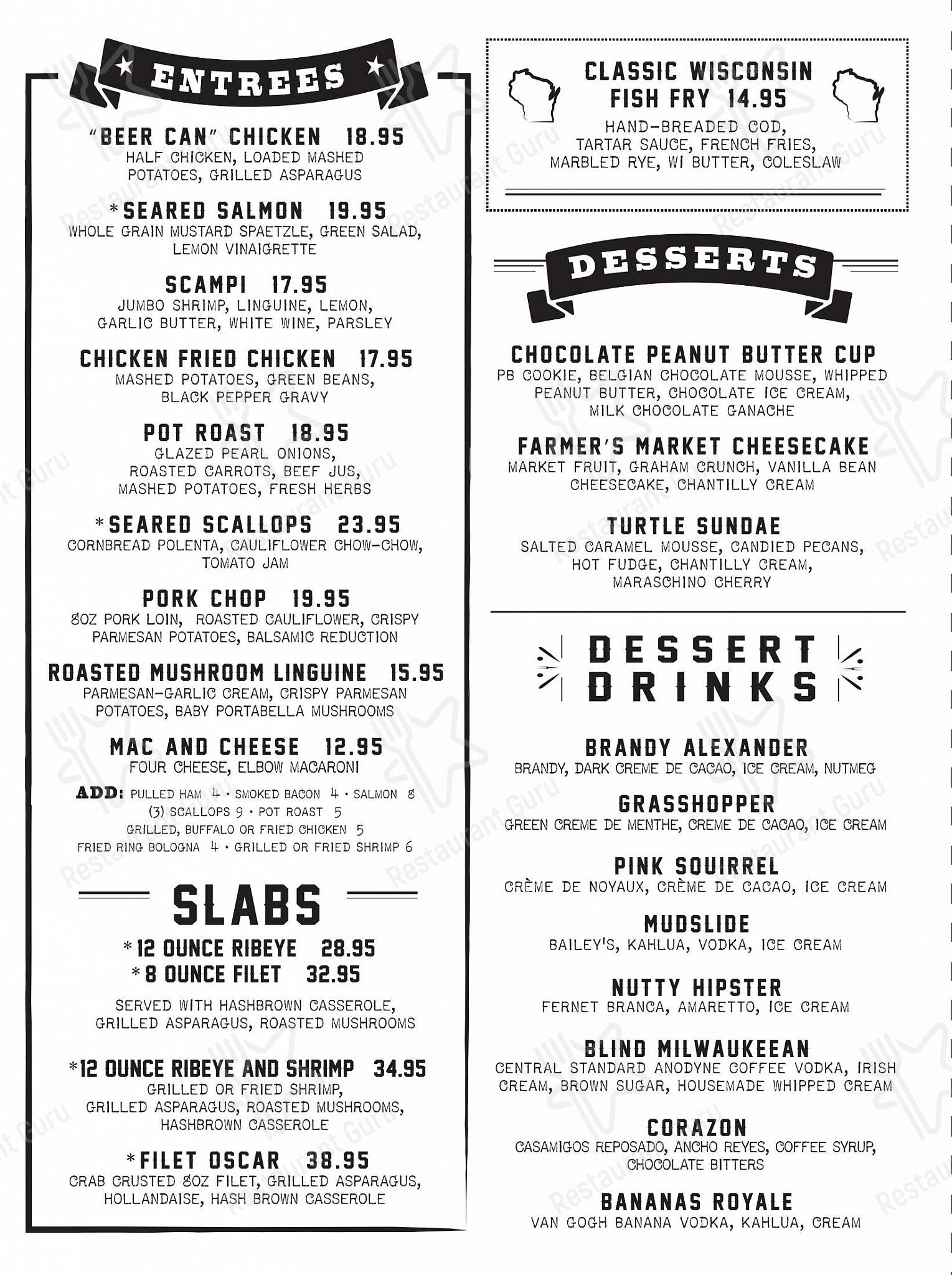 Menu at Bass Bay Brewhouse restaurant, Muskego