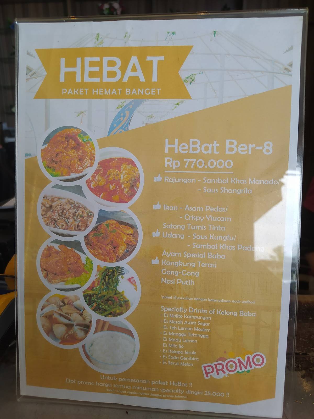 Menu at Kelong Baba by Kelong Shangrila Tj. Pinang restaurant, Batam