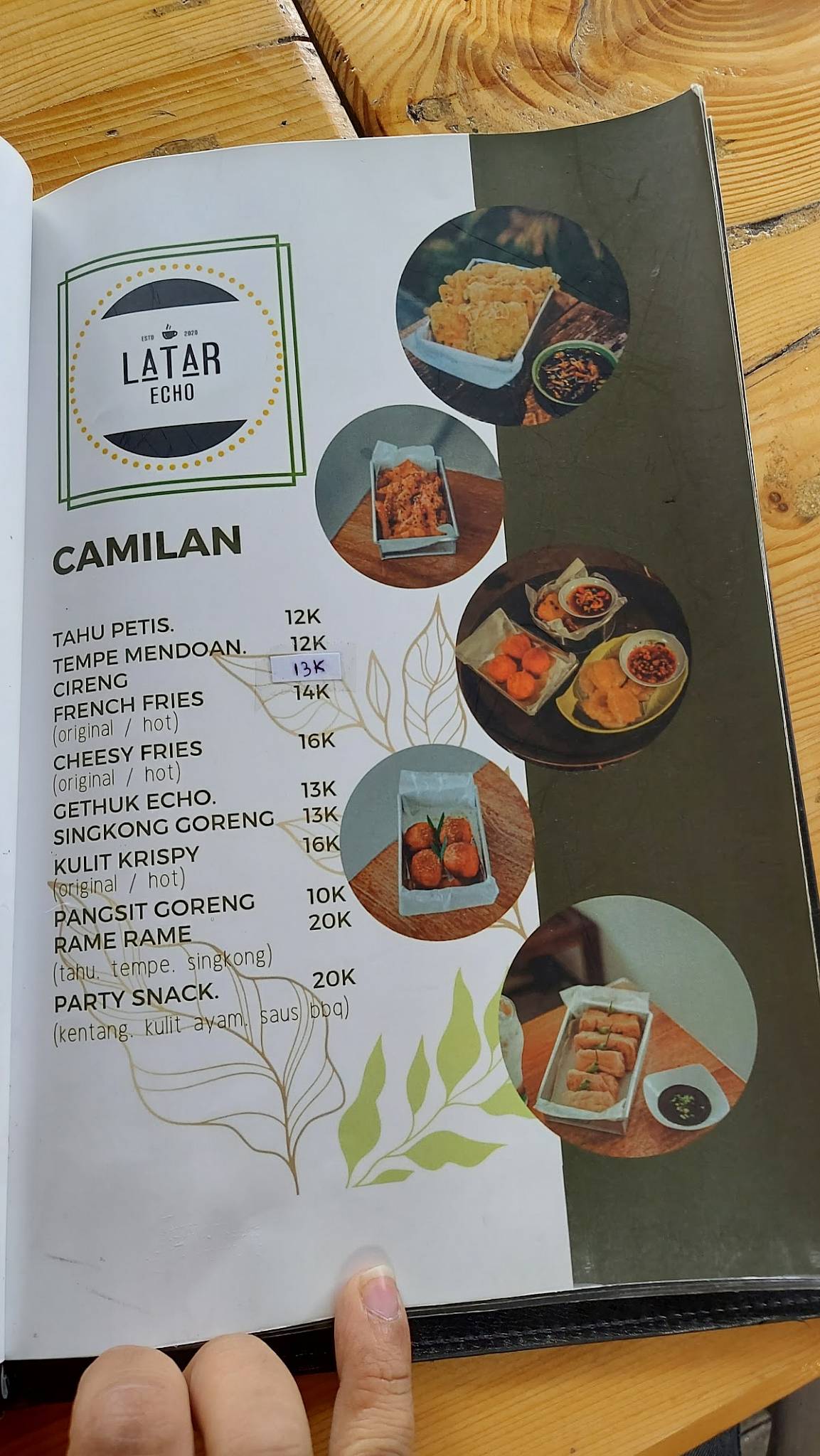 Menu at Warung Echo Masakan Khas Jawa restaurant, Batu