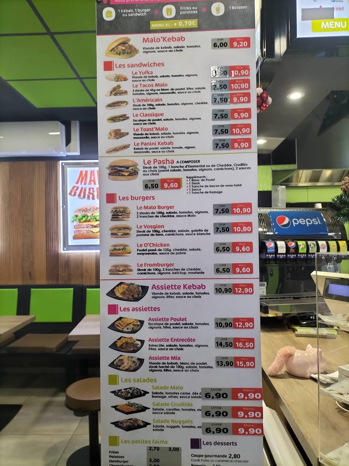 Menu au O'malo Baume-Les-Dames restaurant, Baume-les-Dames