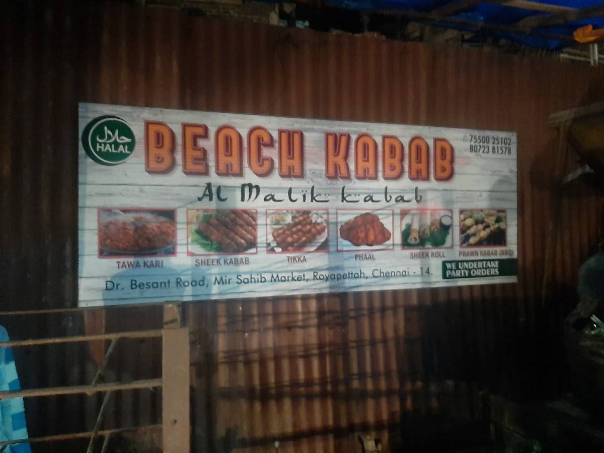 Menu at Beach Kebab, Chennai