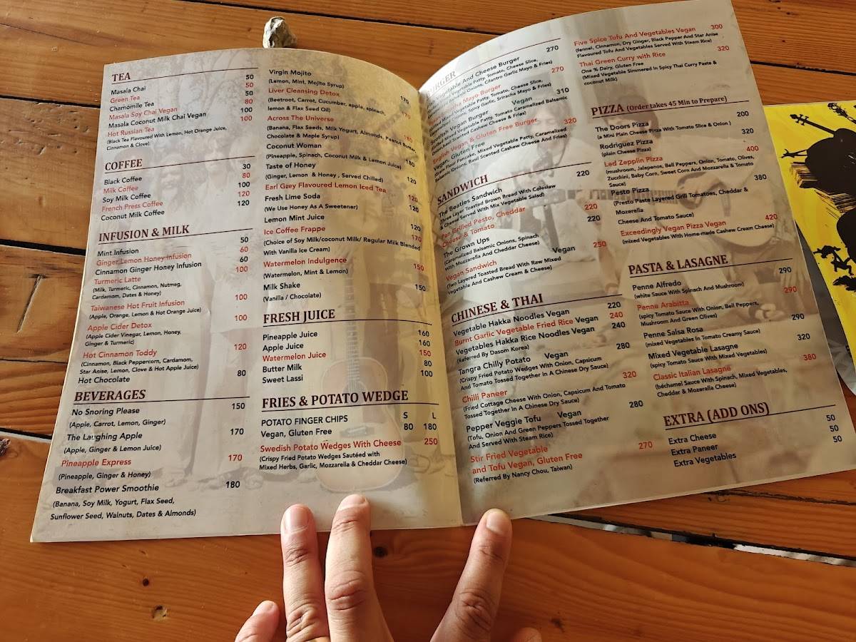 Menu at Beatles Cafe Rishikesh, Rishikesh, Paidal Marg