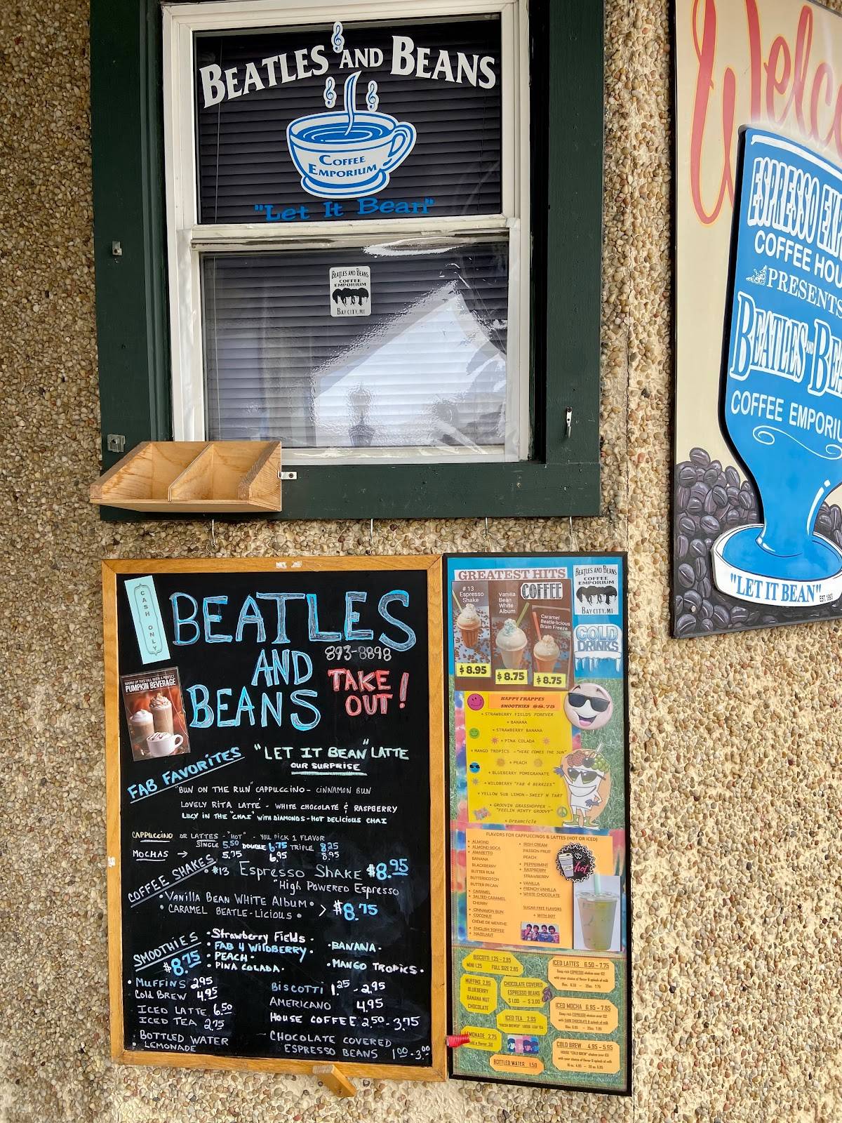Menu at Beatles and Beans Coffee Emporium cafe, Bay City