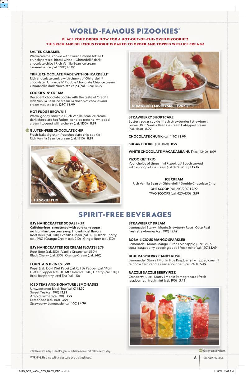 Bj S Restaurant And Brewhouse Beavercreek Menu