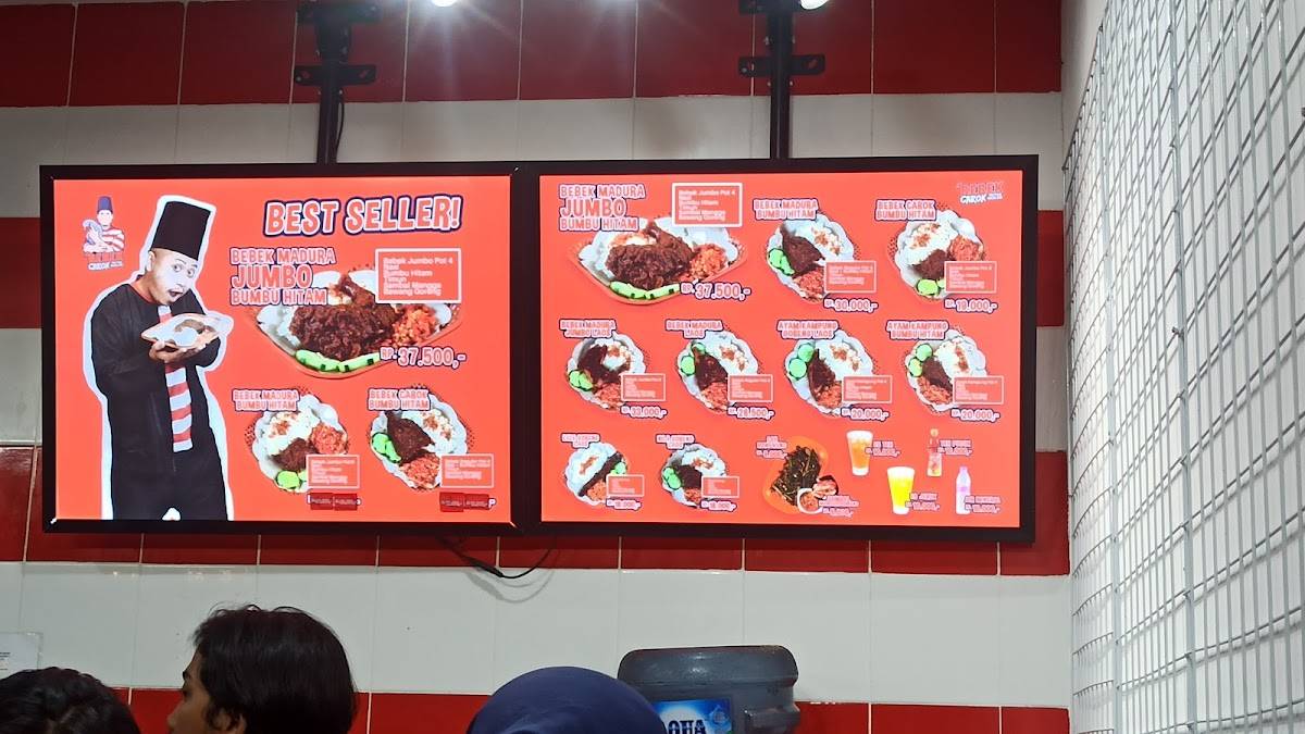 Menu at Bebek Carok Kemang restaurant, South Jakarta