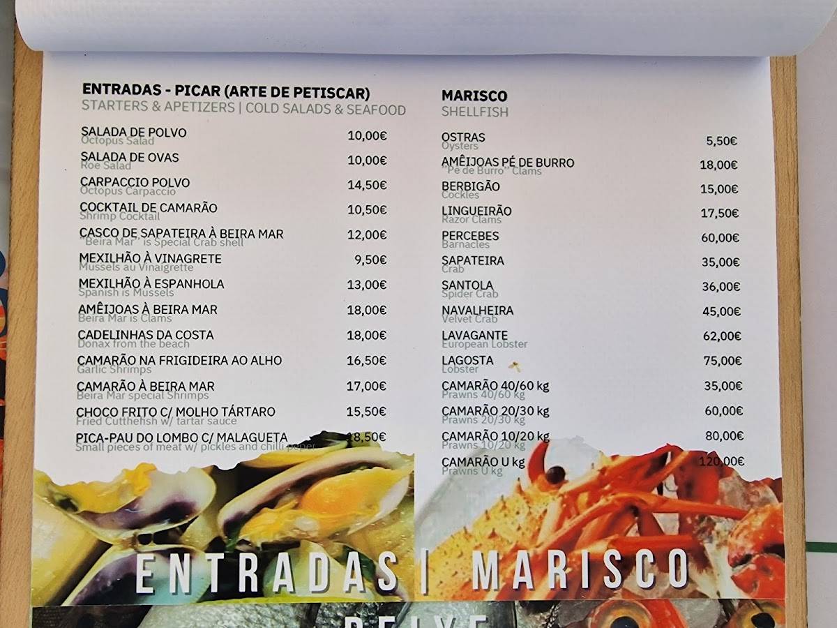 Menu em Restaurante Beira Mar, Costa da Caparica
