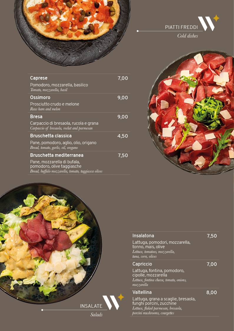 Menu at Wonder Cafe Hamburgeria, Bellano